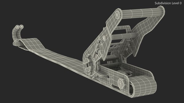 Tie Down Strap with Double J Hook model - TurboSquid 1782455
