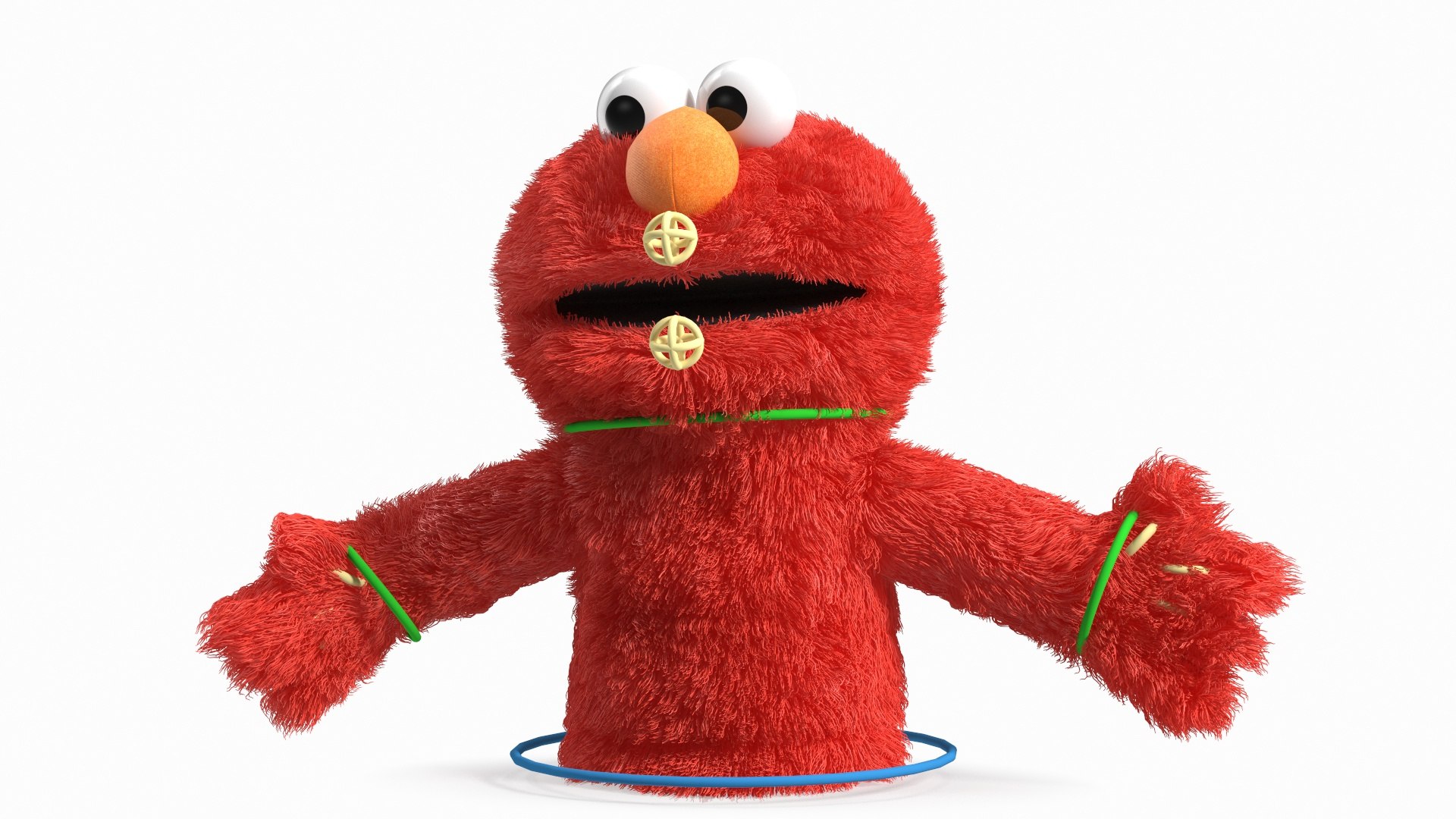 Hand Puppet Elmo Fur Rigged 3D Model - TurboSquid 2004682