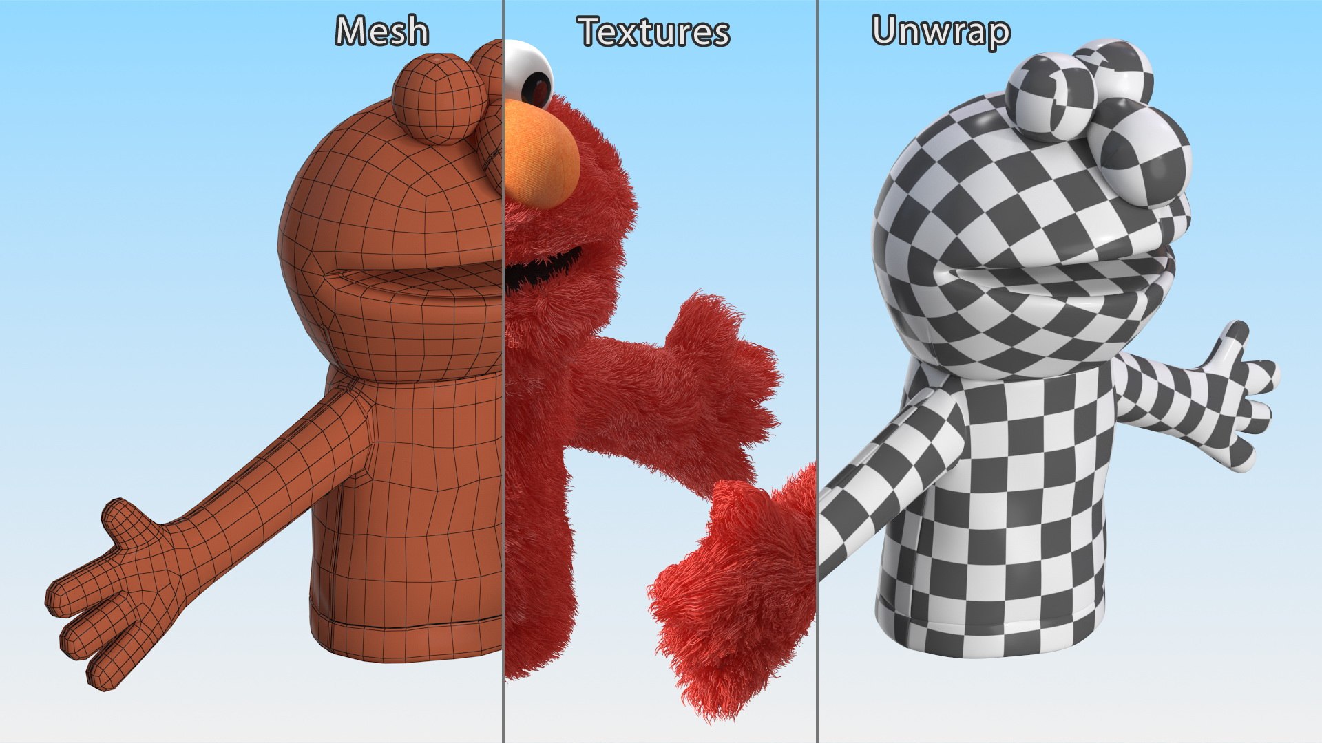 Hand Puppet Elmo Fur Rigged 3D Model - TurboSquid 2004682