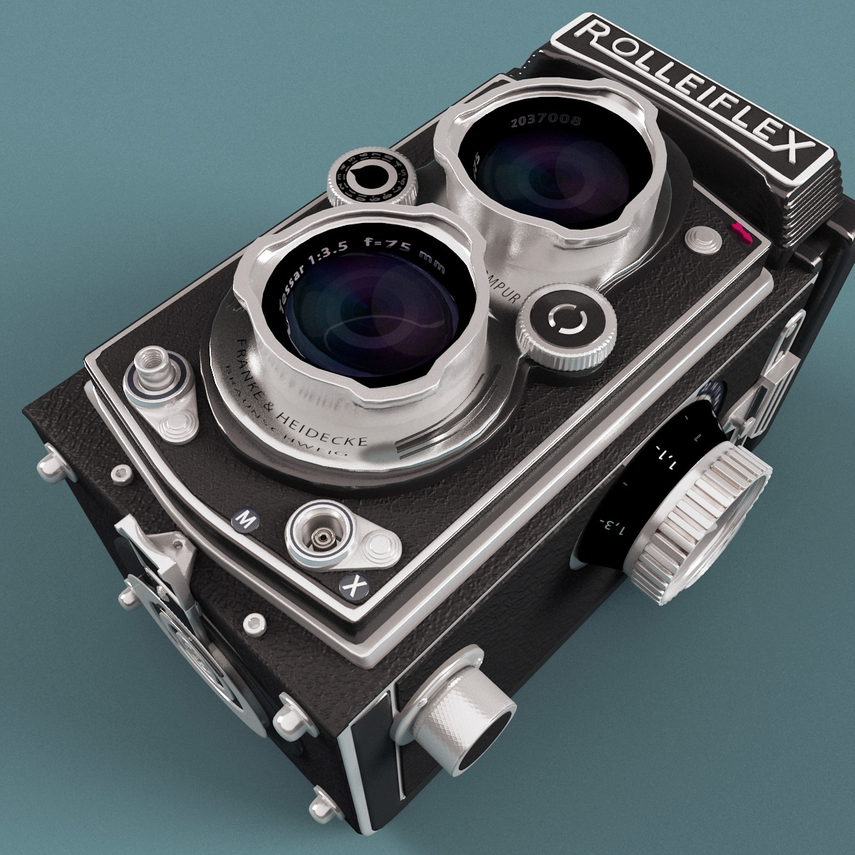 3d xsi antique camera rolleiflex tessar