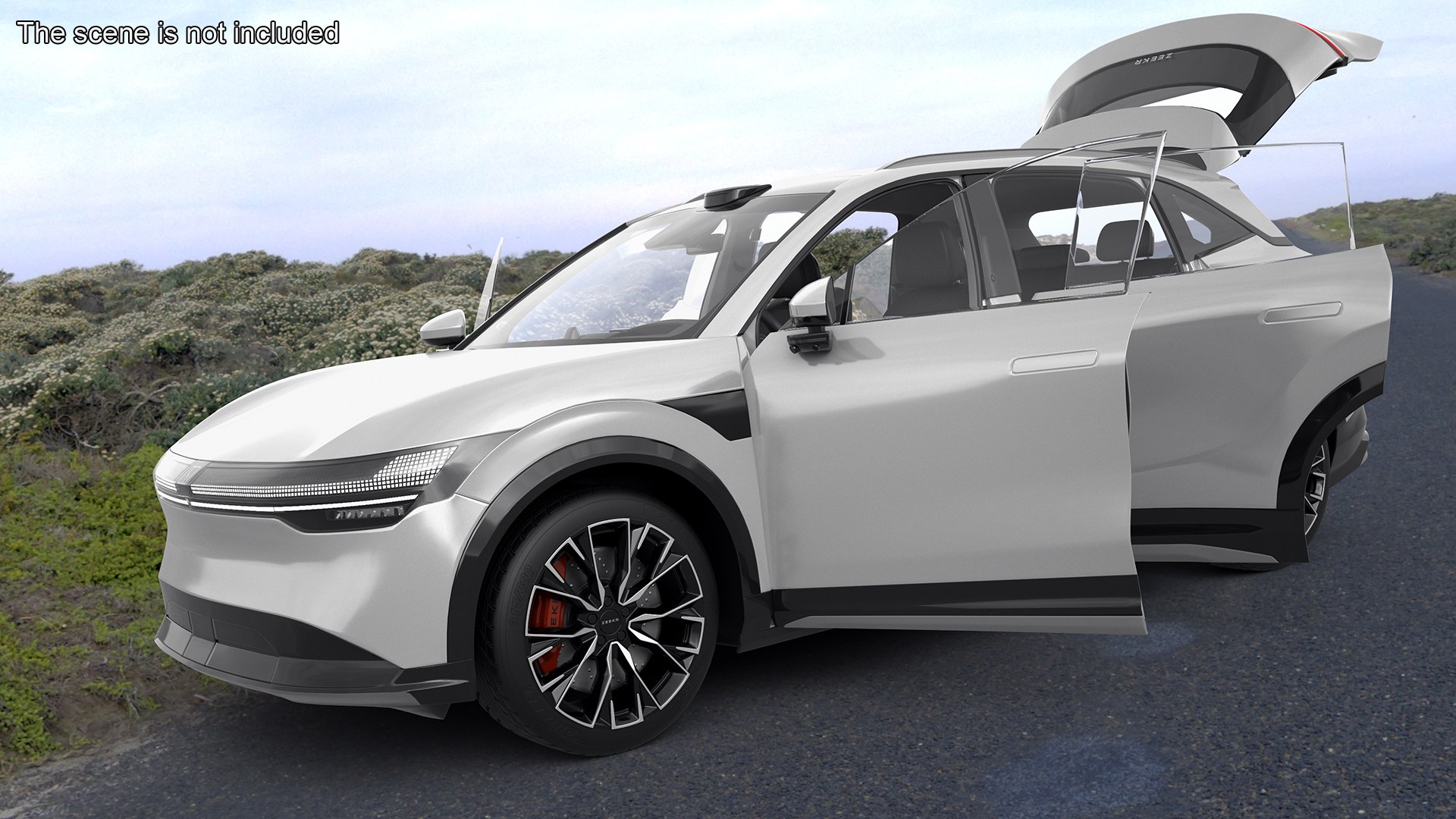 3D Zeekr 7X Pearl White Electric SUV Simplified Model - TurboSquid 2396176