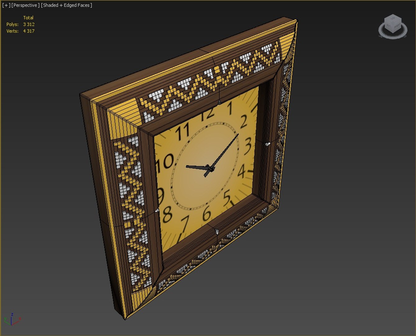 3D Square Wall Clock Decoration Model - TurboSquid 1605595