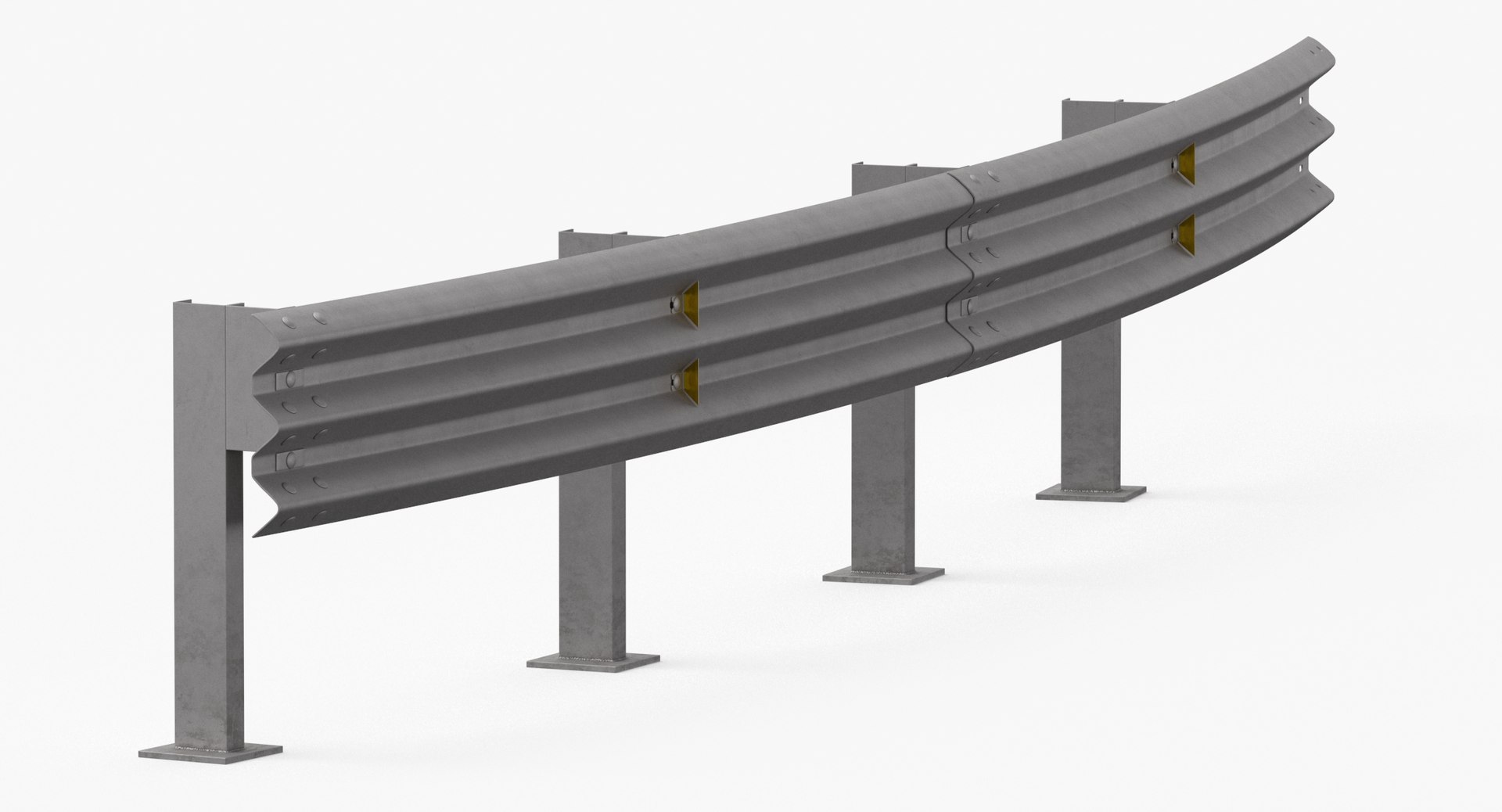 3D Guardrail Thrie Beam Curved R 20m Single - TurboSquid 1915694