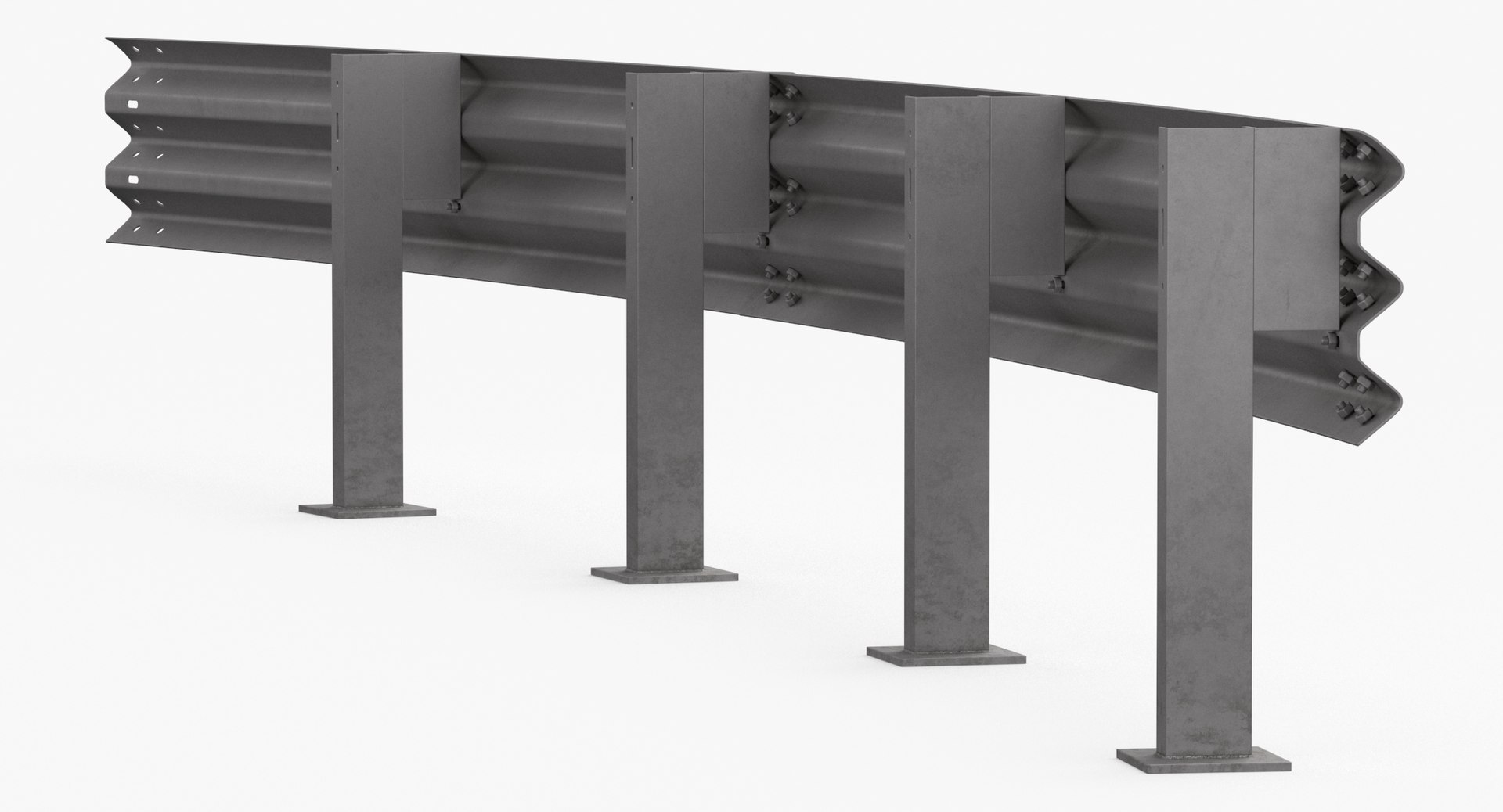 3D Guardrail Thrie Beam Curved R 20m Single - TurboSquid 1915694