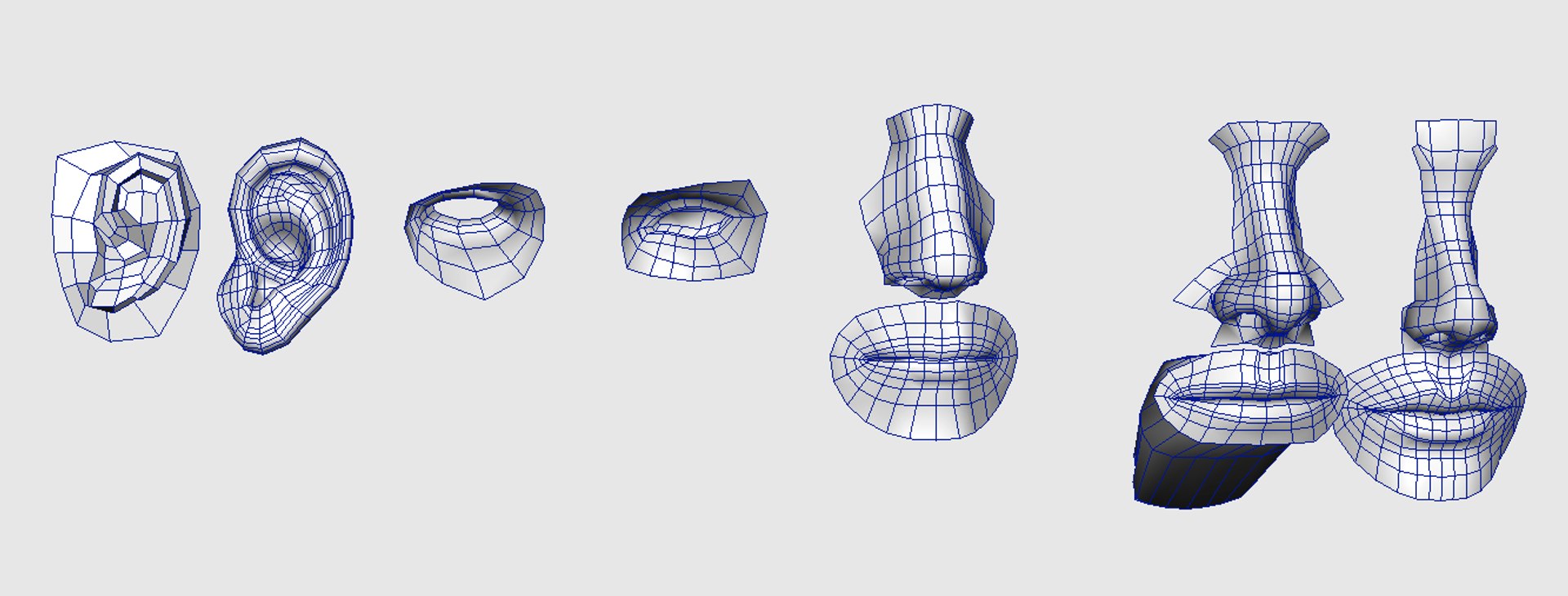 3d Character Parts Human Heads Model