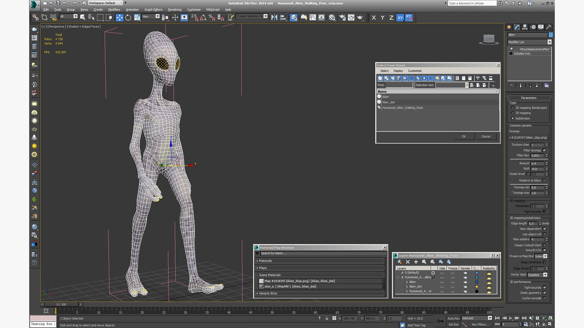 Humanoid Alien Walking Pose 3D Model - TurboSquid 1657684