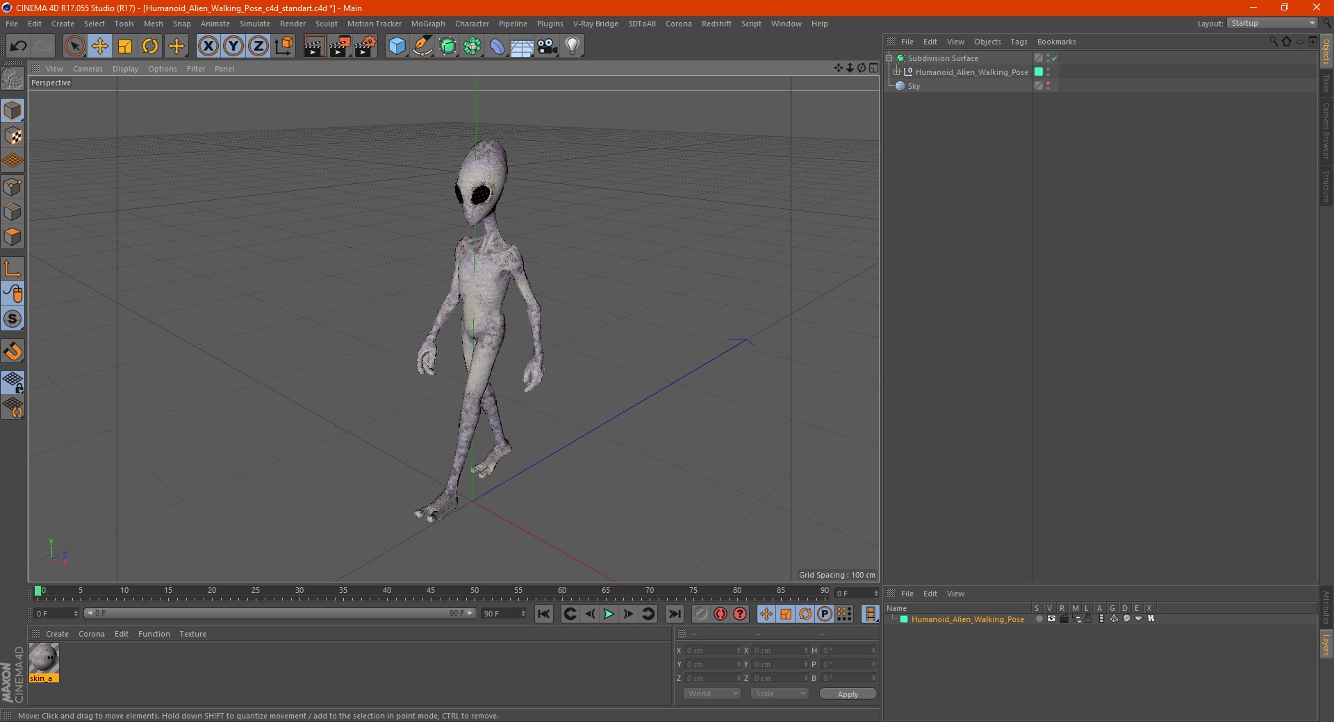 Humanoid Alien Walking Pose 3D Model - TurboSquid 1657684