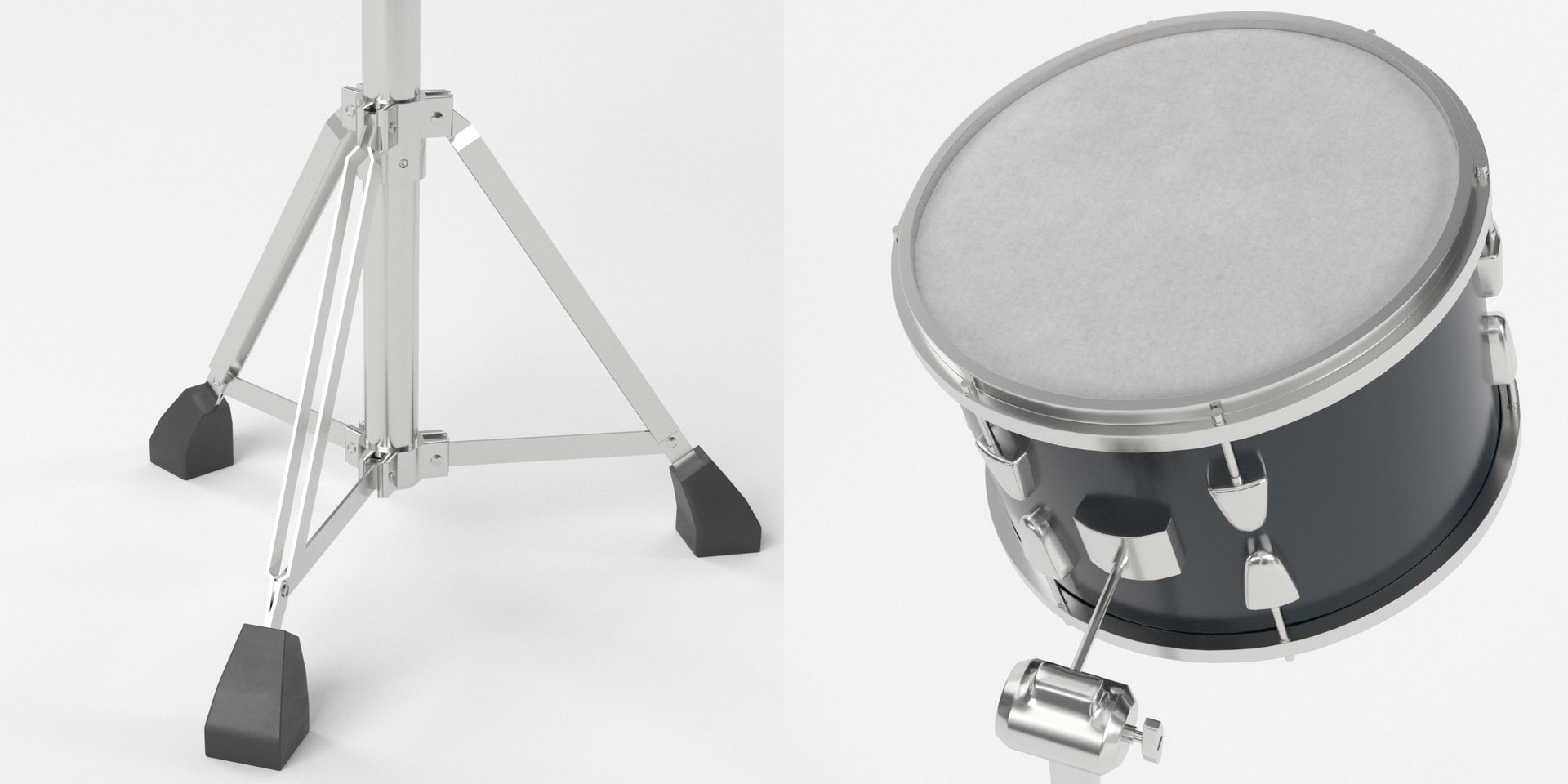 3D Rack Tom Drum Mounted To A Stand Model - TurboSquid 2023196