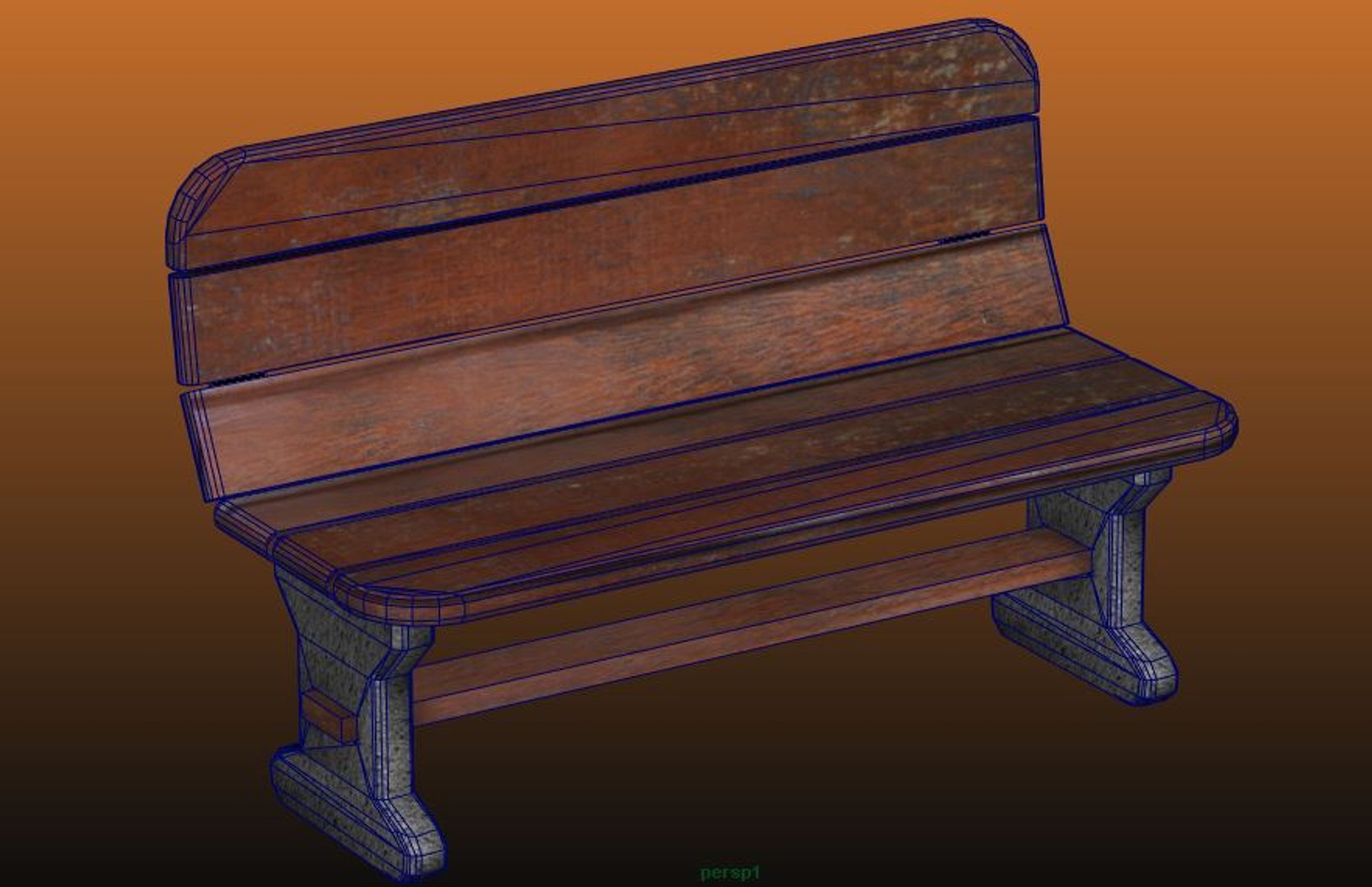 3d model seating bench
