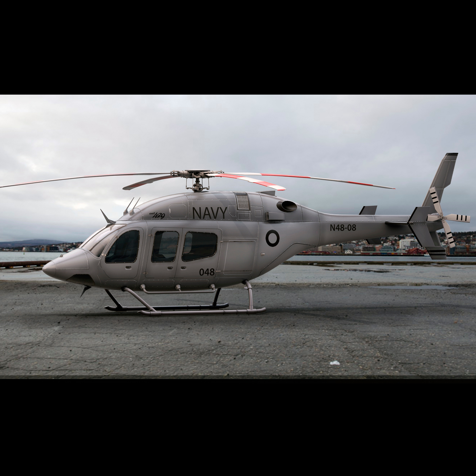 3d model bell 429 helicopter interior