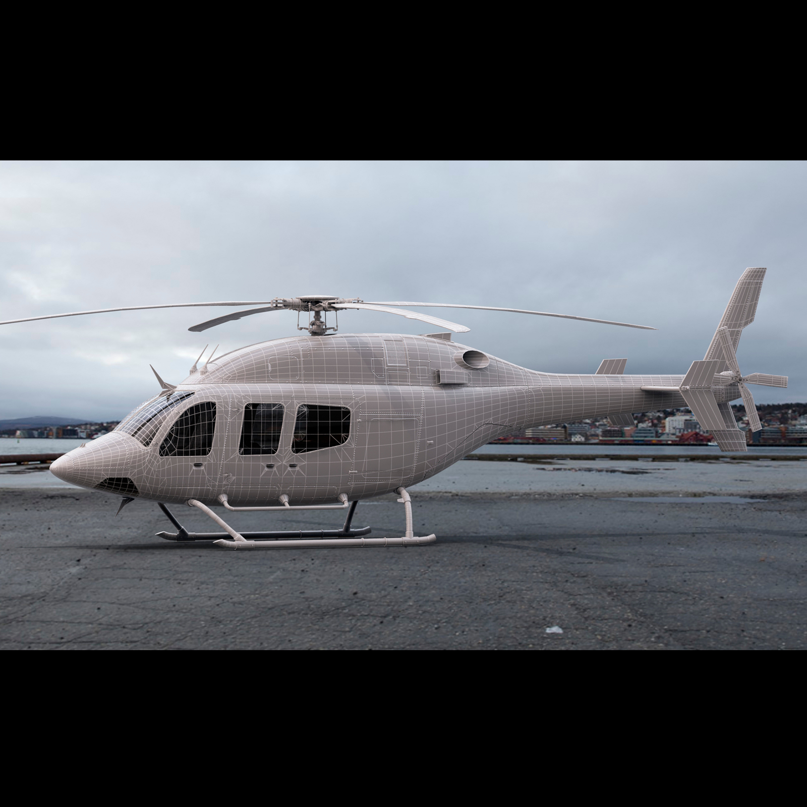 3d model bell 429 helicopter interior