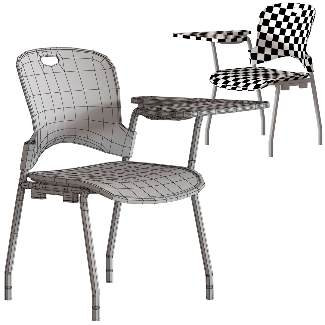 3D model Herman Miller Caper Stacking Chair with table - TurboSquid 1960793