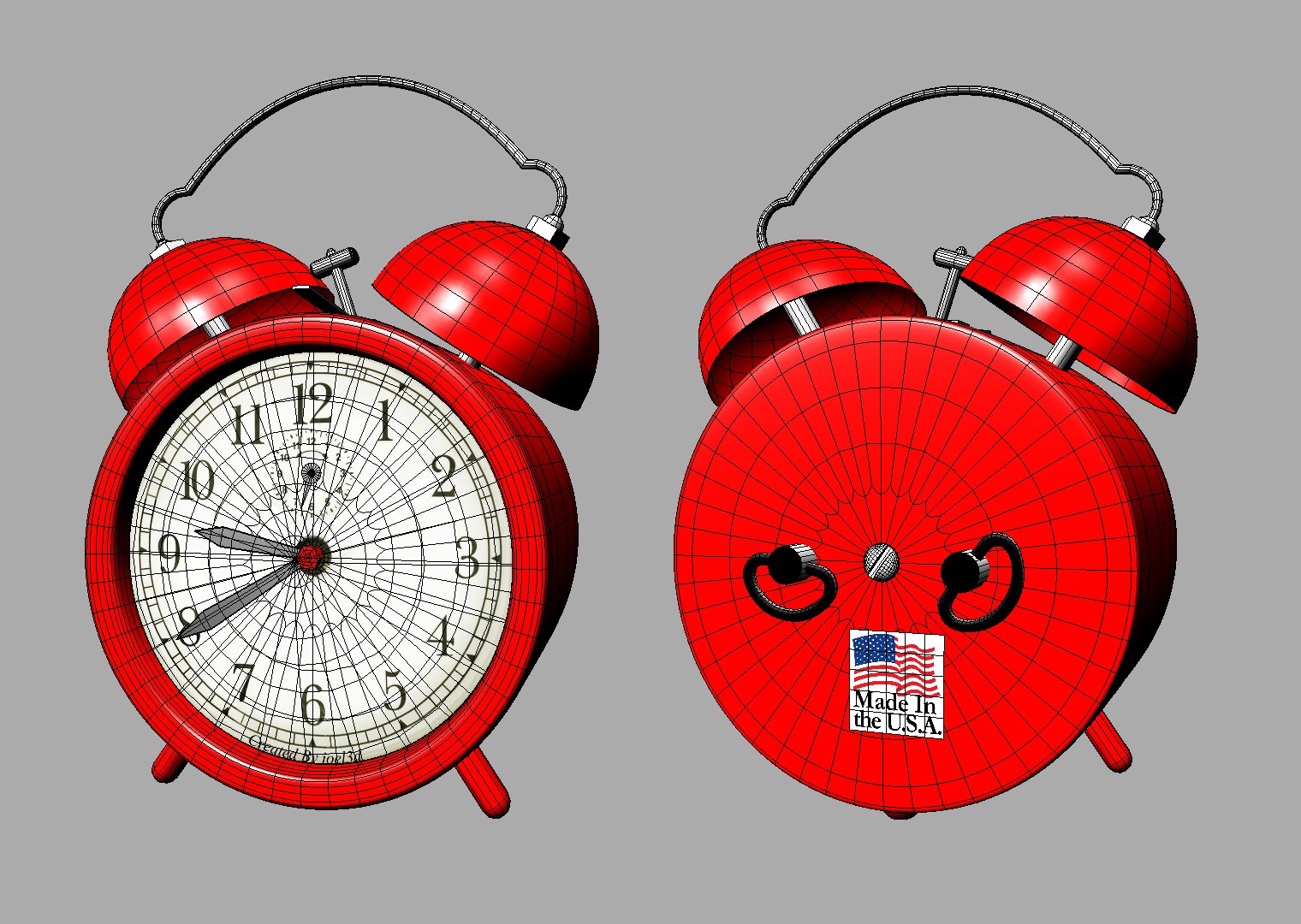 3d Model Alarm Clock Rigged