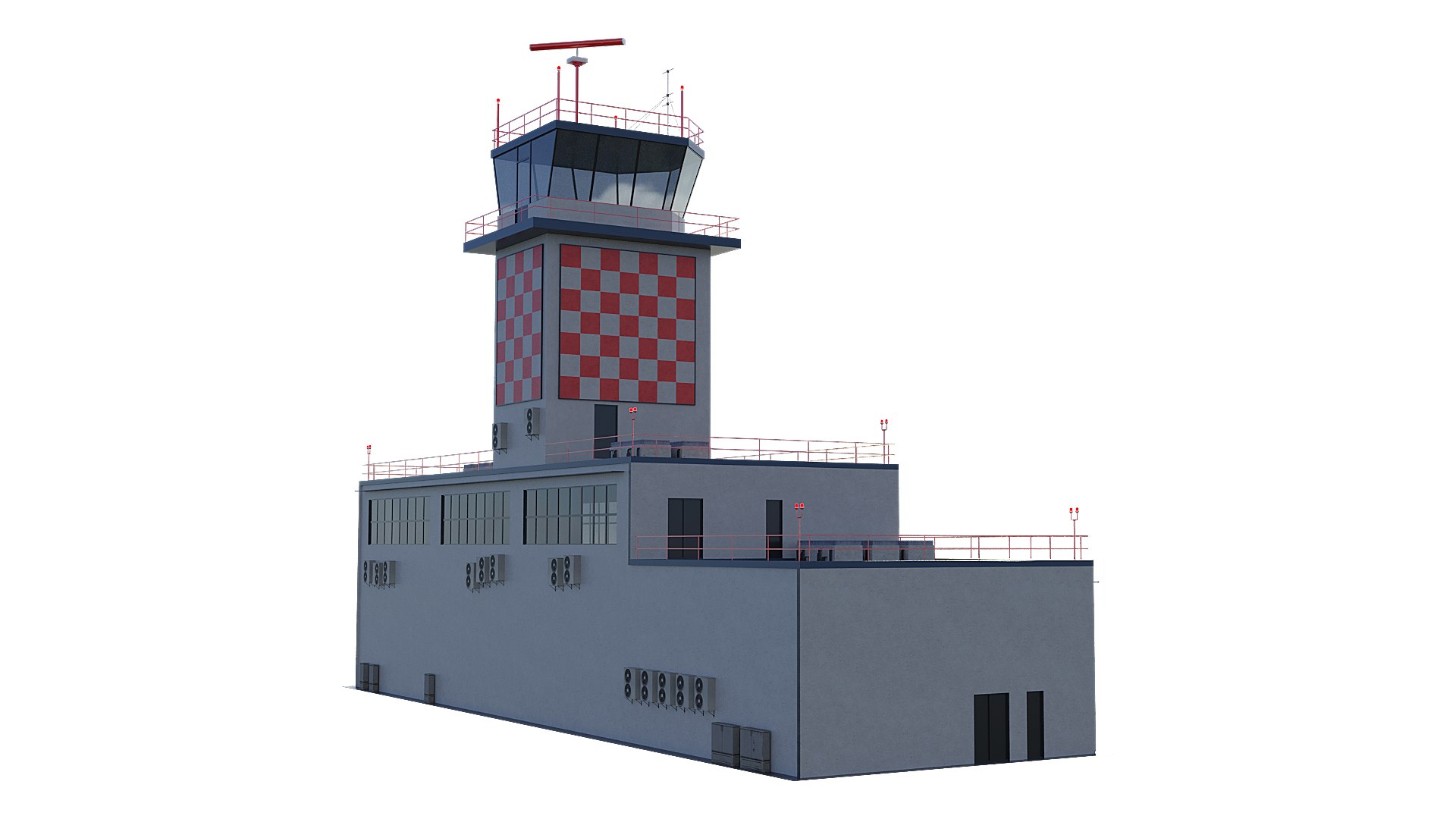 3D Airport Control Tower Model - TurboSquid 1828225