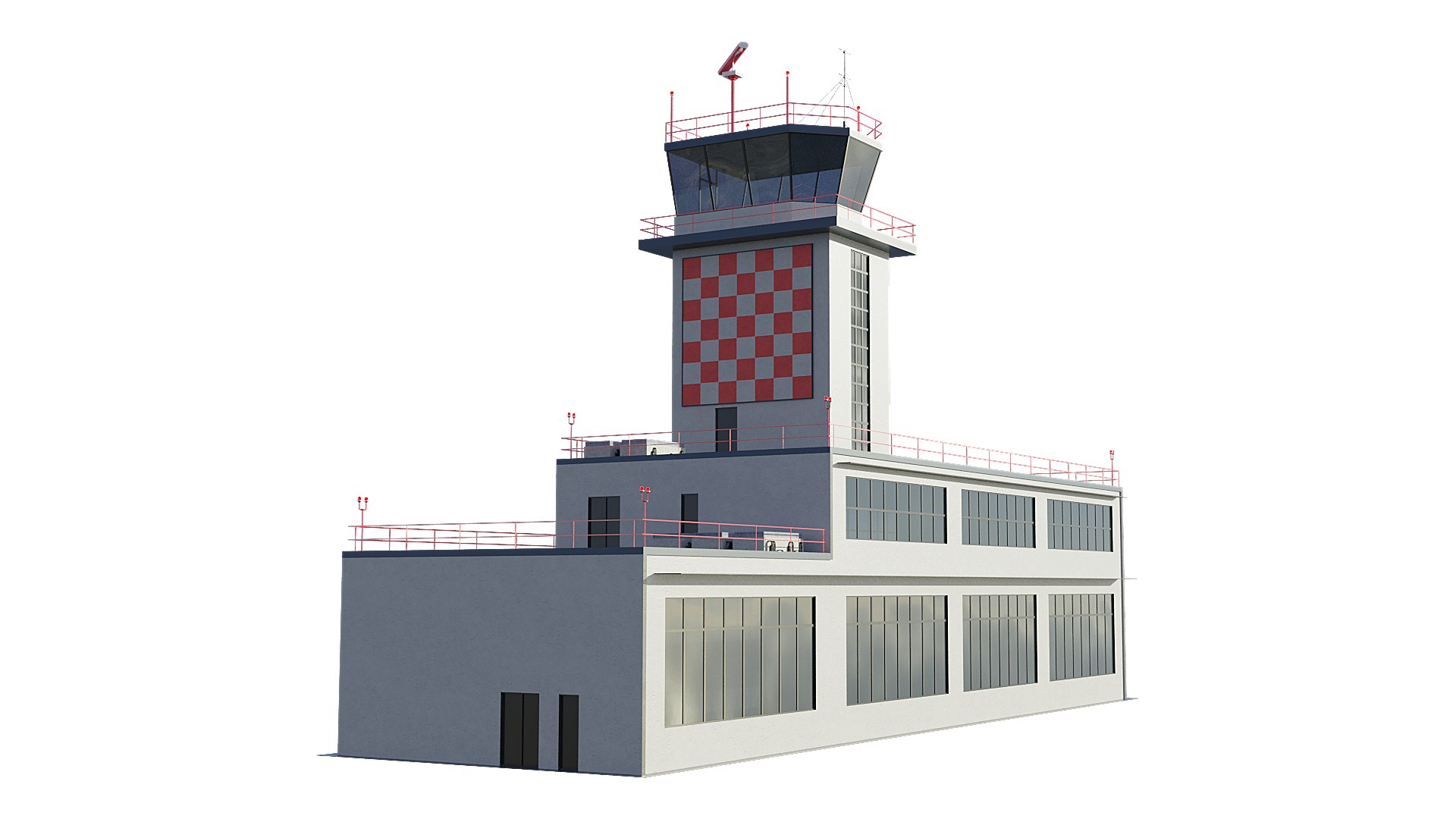 3D Airport Control Tower Model - TurboSquid 1828225