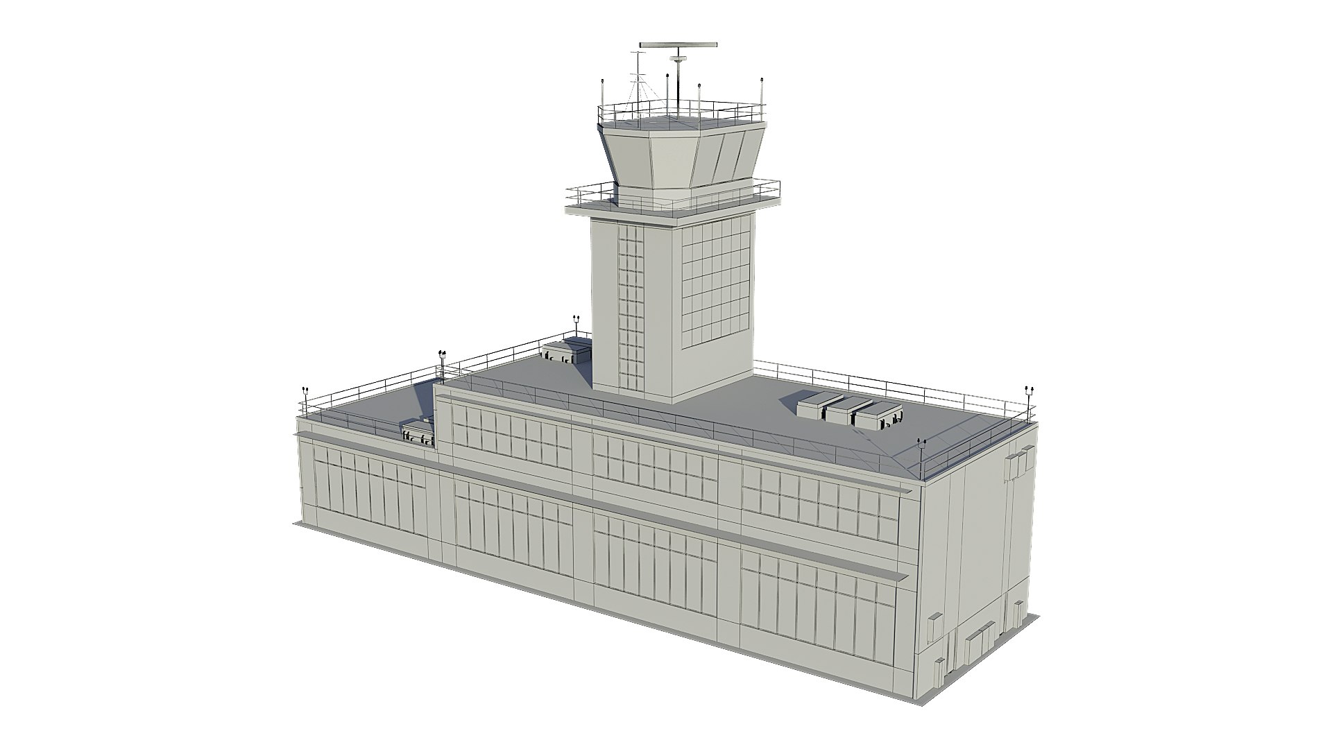 3D Airport Control Tower model - TurboSquid 1828225