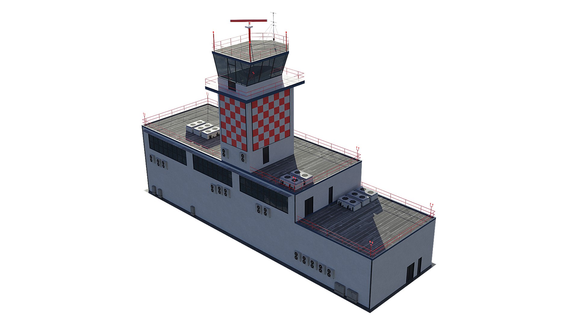 3D Airport Control Tower Model - TurboSquid 1828225