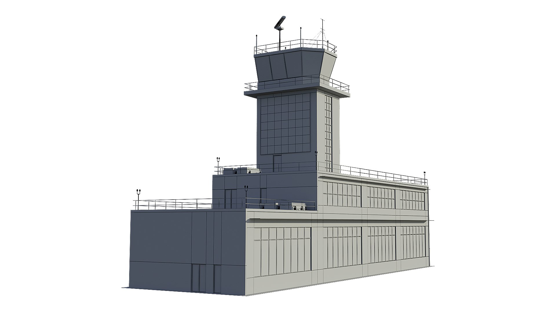 3D Airport Control Tower model - TurboSquid 1828225