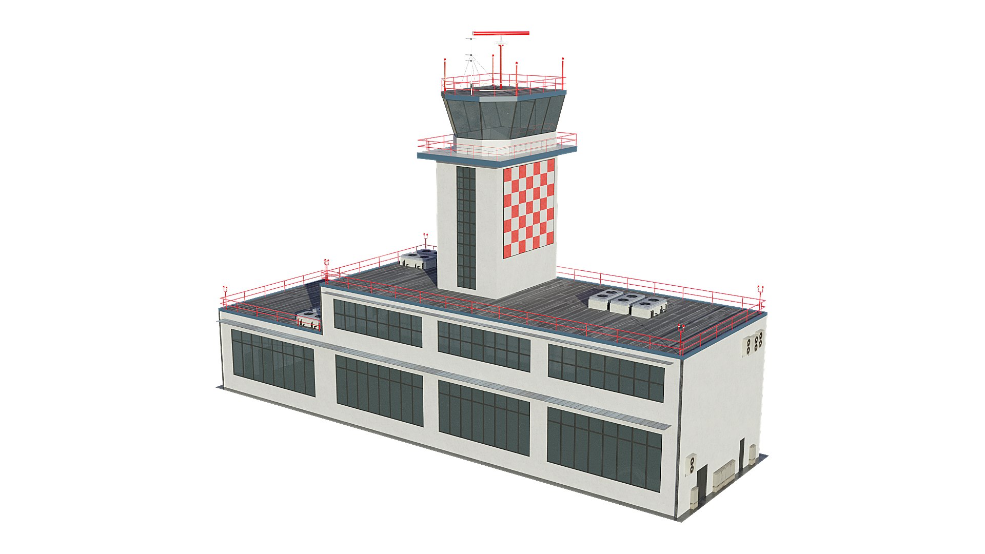 3D Airport Control Tower model - TurboSquid 1828225