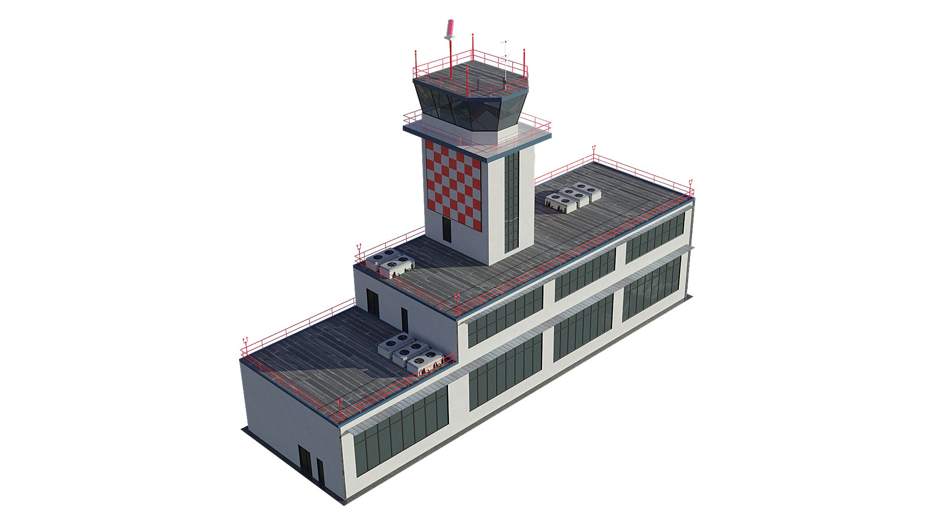 3D Airport Control Tower Model - TurboSquid 1828225
