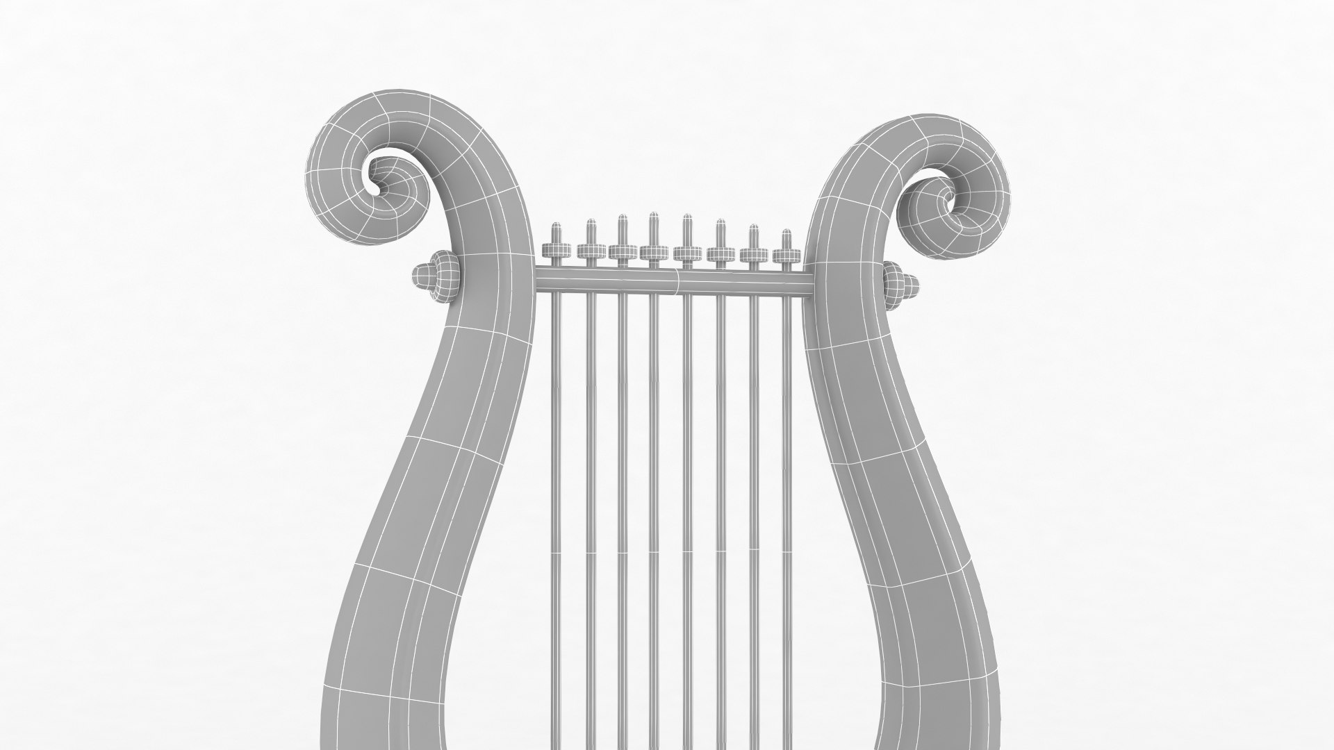 Golden Lyre Model - TurboSquid 1870864