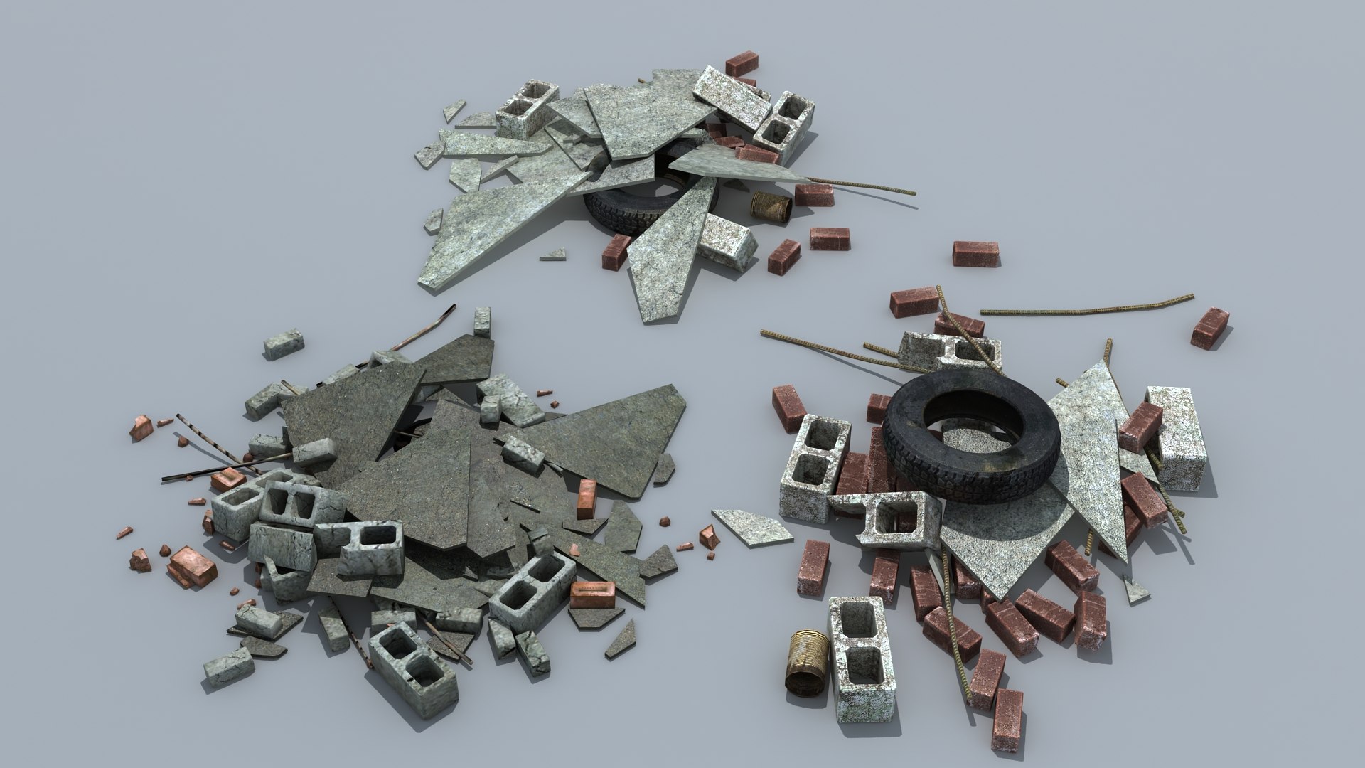 Rubble Junk Piles 3d Model