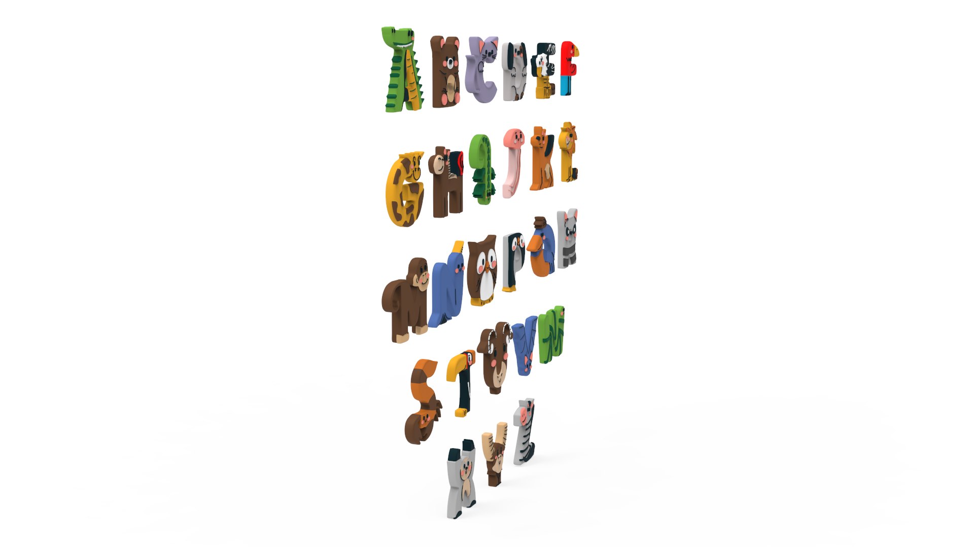 3D Cartoon Animal Alphabet V001 - TurboSquid 2159219