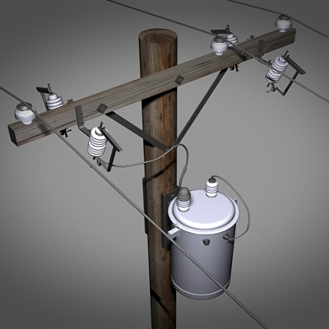 Powerline Transformer Drum Pole 3d Model