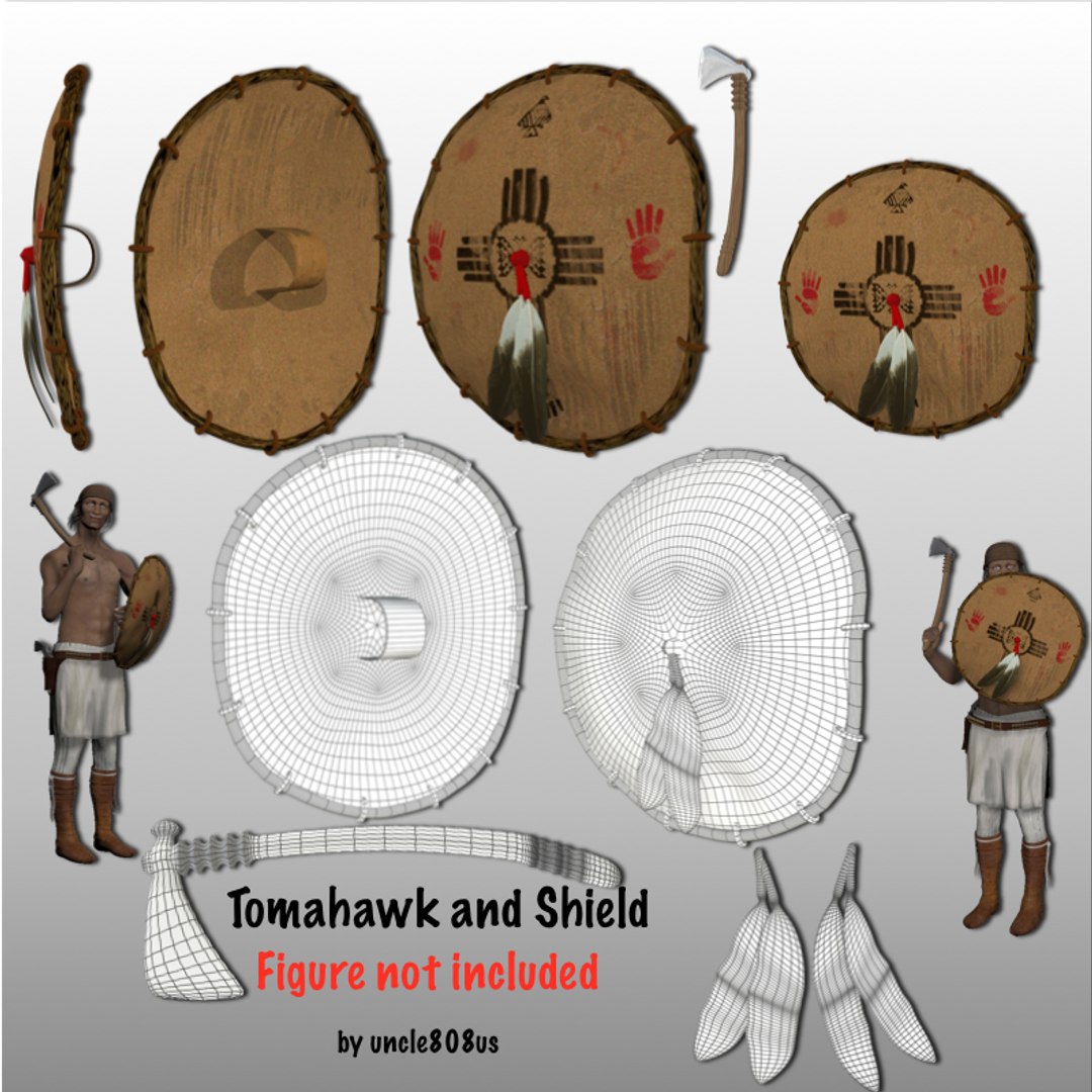 3d Model Native Tomahawk Shield
