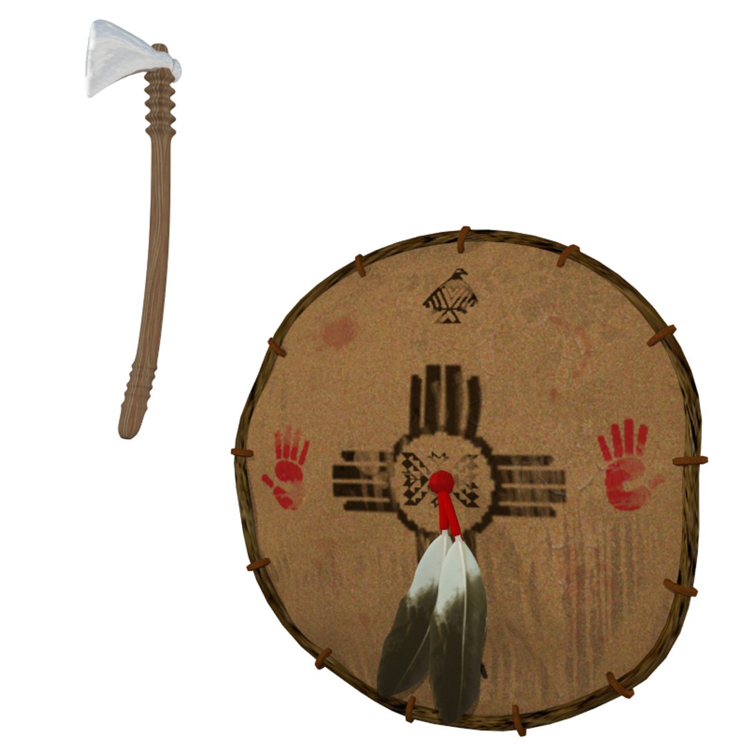 3d Model Native Tomahawk Shield