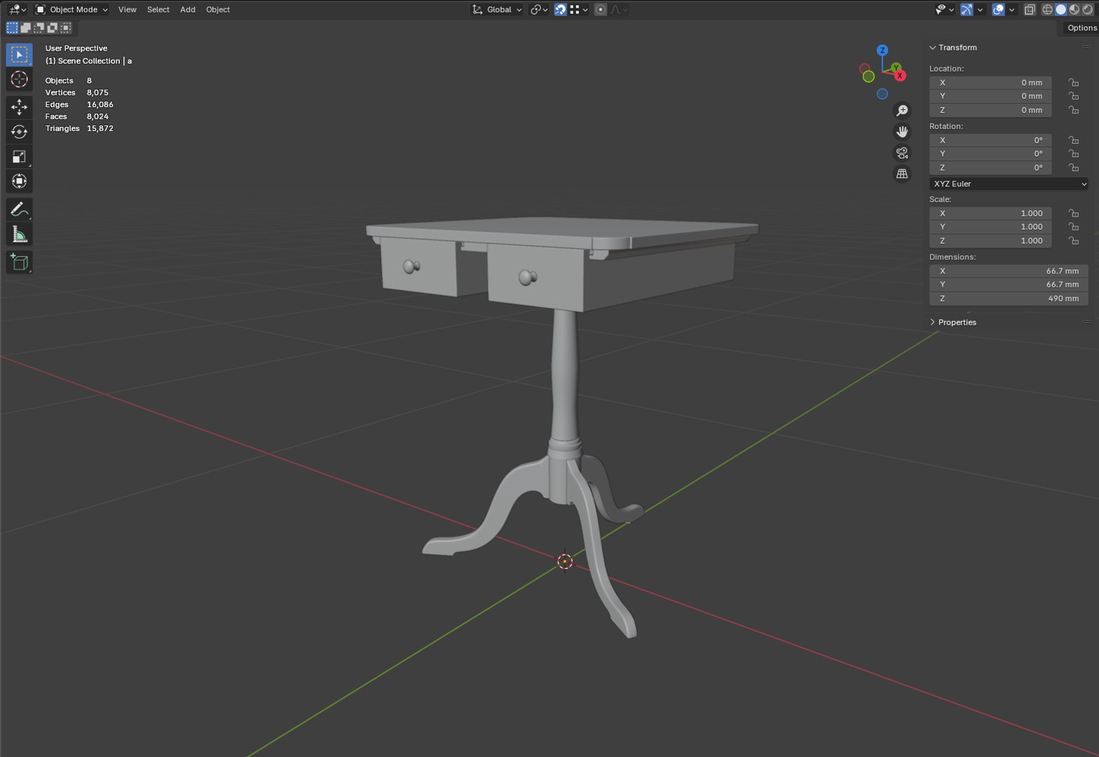 3D Model Low-Poly Shaker Sewing Stand - TurboSquid 2396943
