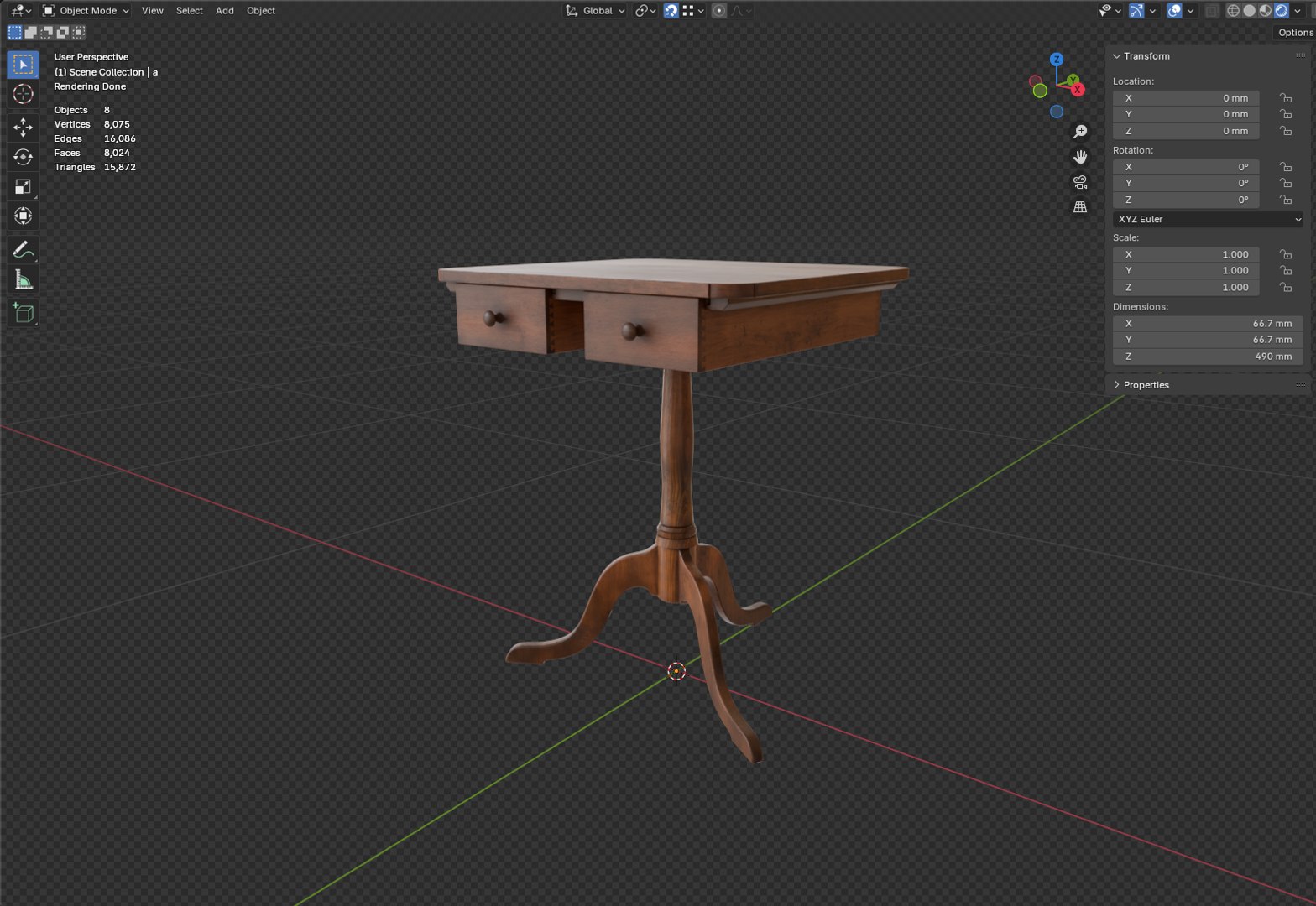 3D Model Low-Poly Shaker Sewing Stand - TurboSquid 2396943