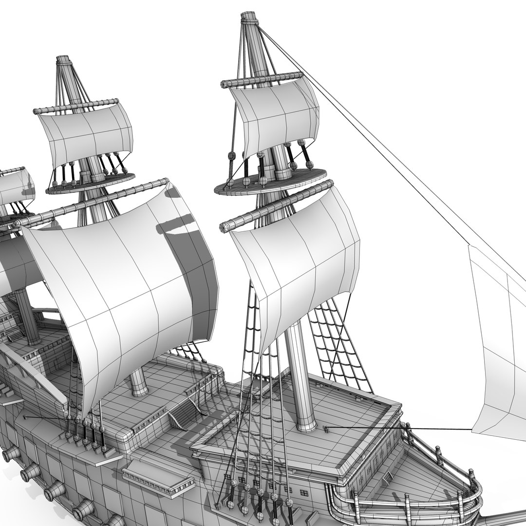 3d model of old medieval ship