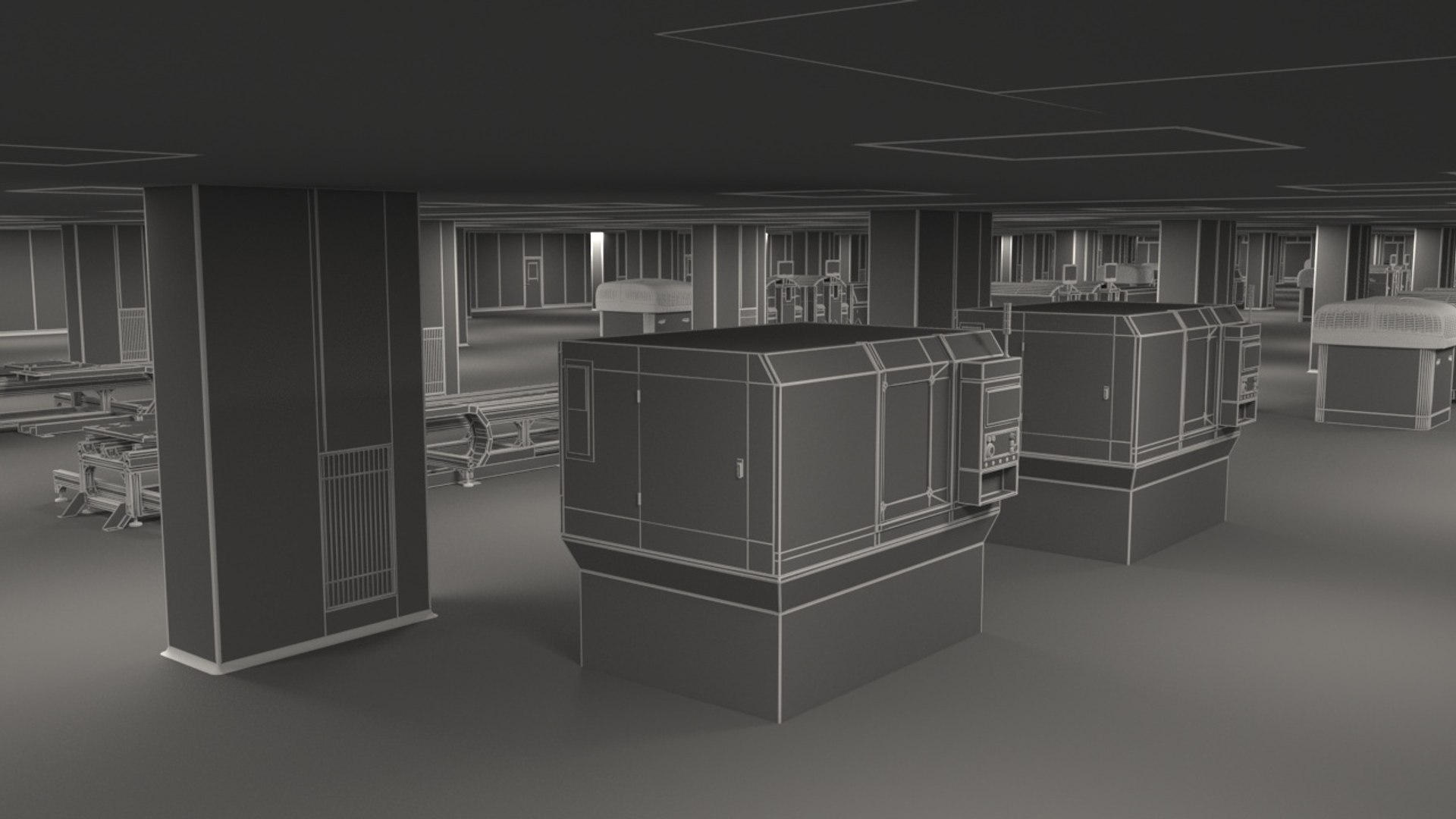 Factory Interior 3D Model - TurboSquid 2123418