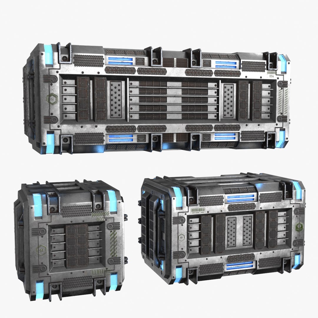 Sci-fi Container set of 3 v4 3D model - TurboSquid 2115279