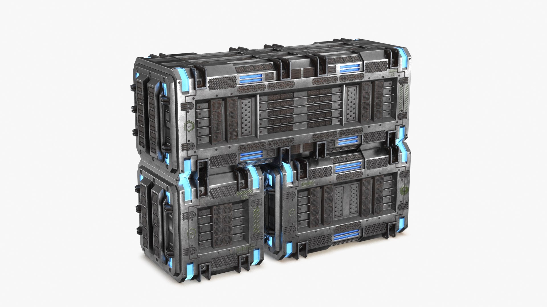 Sci-fi Container Set Of 3 V4 3D Model - TurboSquid 2115279