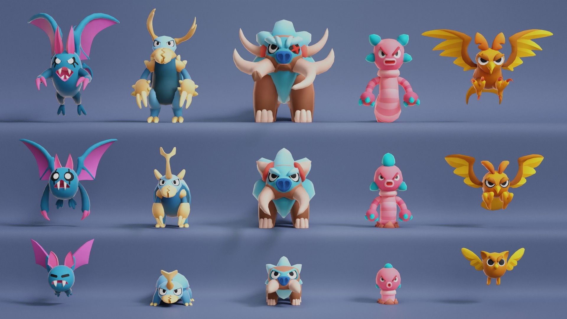 CARTOON MONSTERS - EVOLUTION PACK 3D Model - TurboSquid 2202085