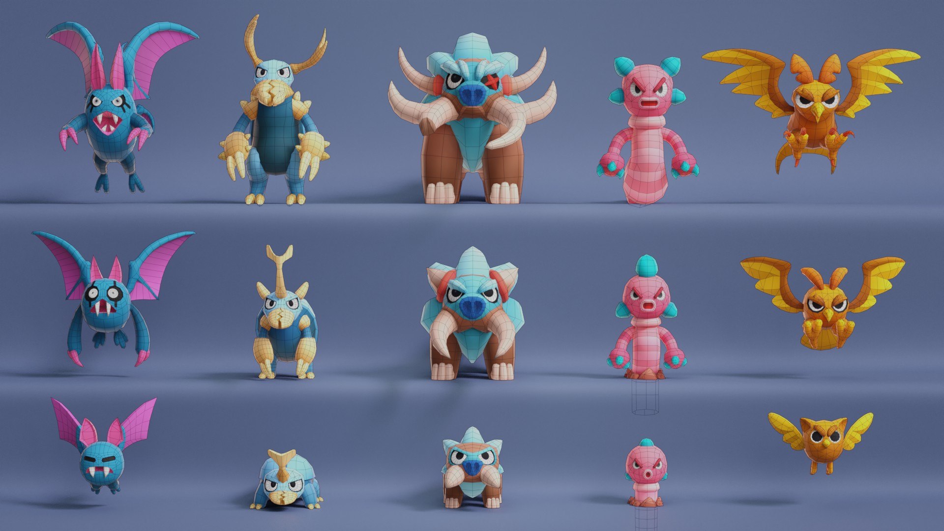 CARTOON MONSTERS - EVOLUTION PACK 3D Model - TurboSquid 2202085