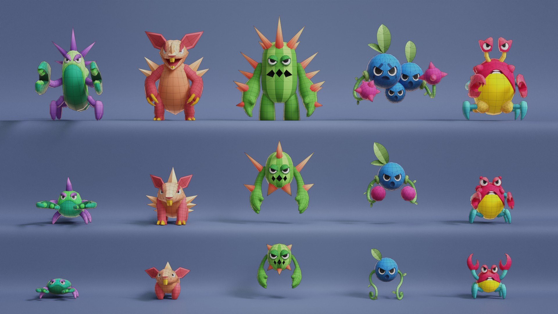 CARTOON MONSTERS - EVOLUTION PACK 3D Model - TurboSquid 2202085