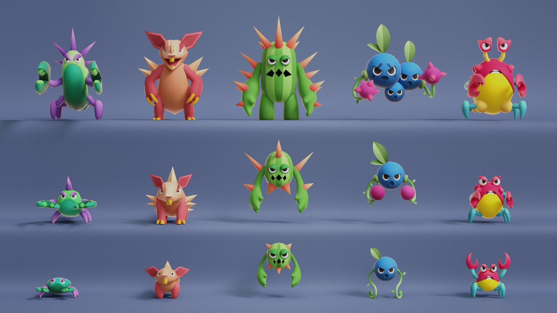 CARTOON MONSTERS - EVOLUTION PACK 3D Model - TurboSquid 2202085