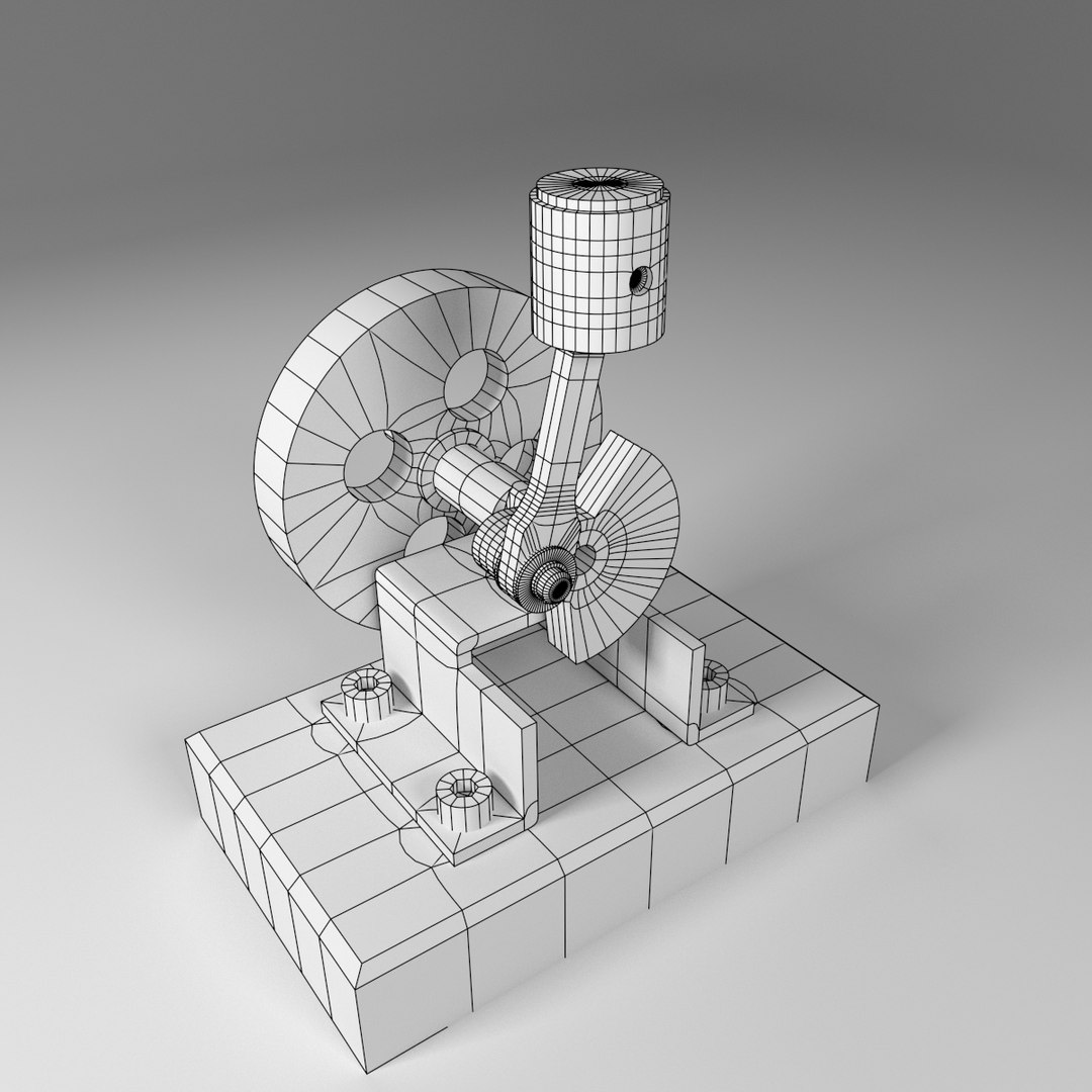 3d compressed-air engine piston model