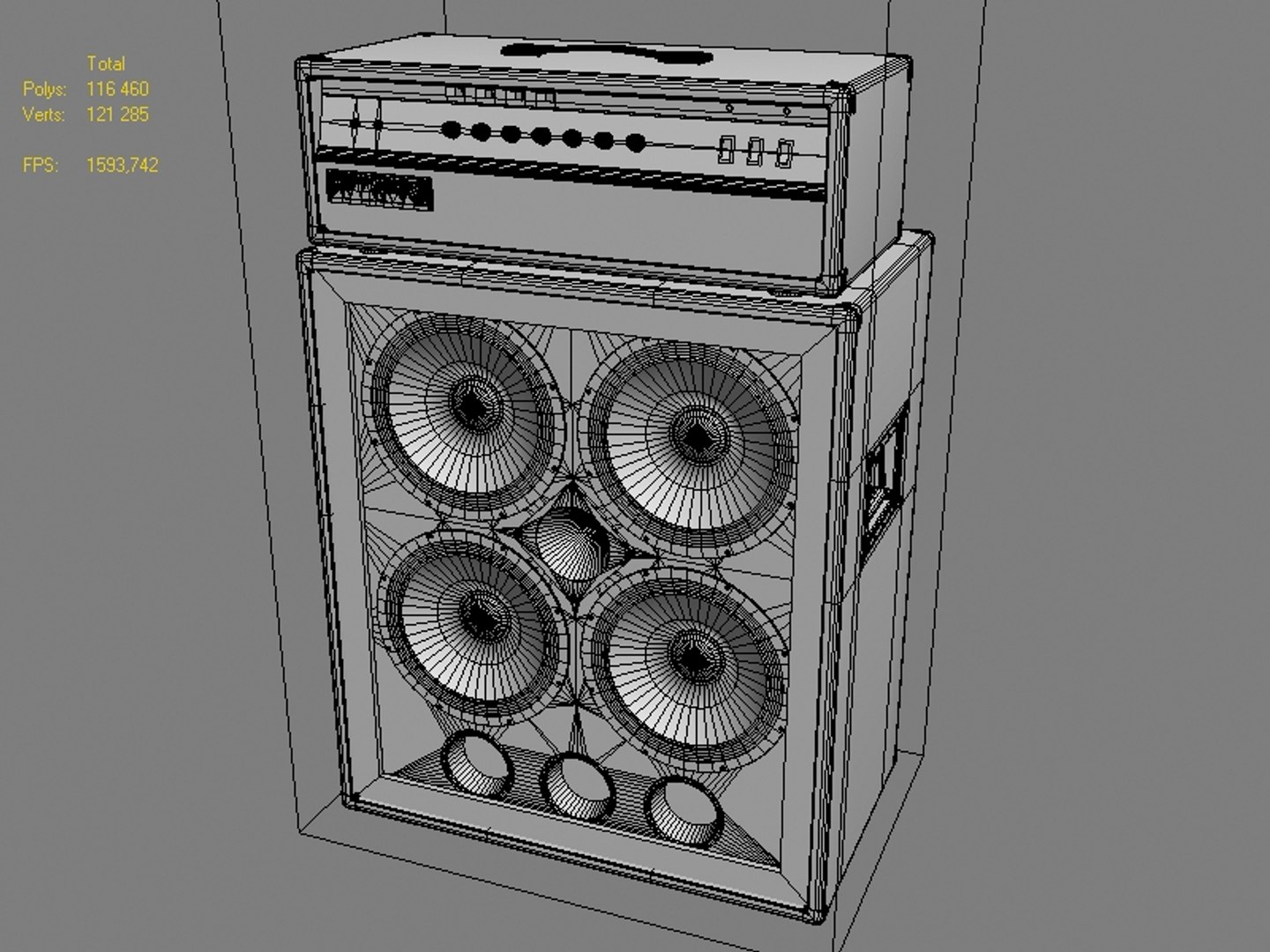 3d Model Classic Bass Guitar Amp