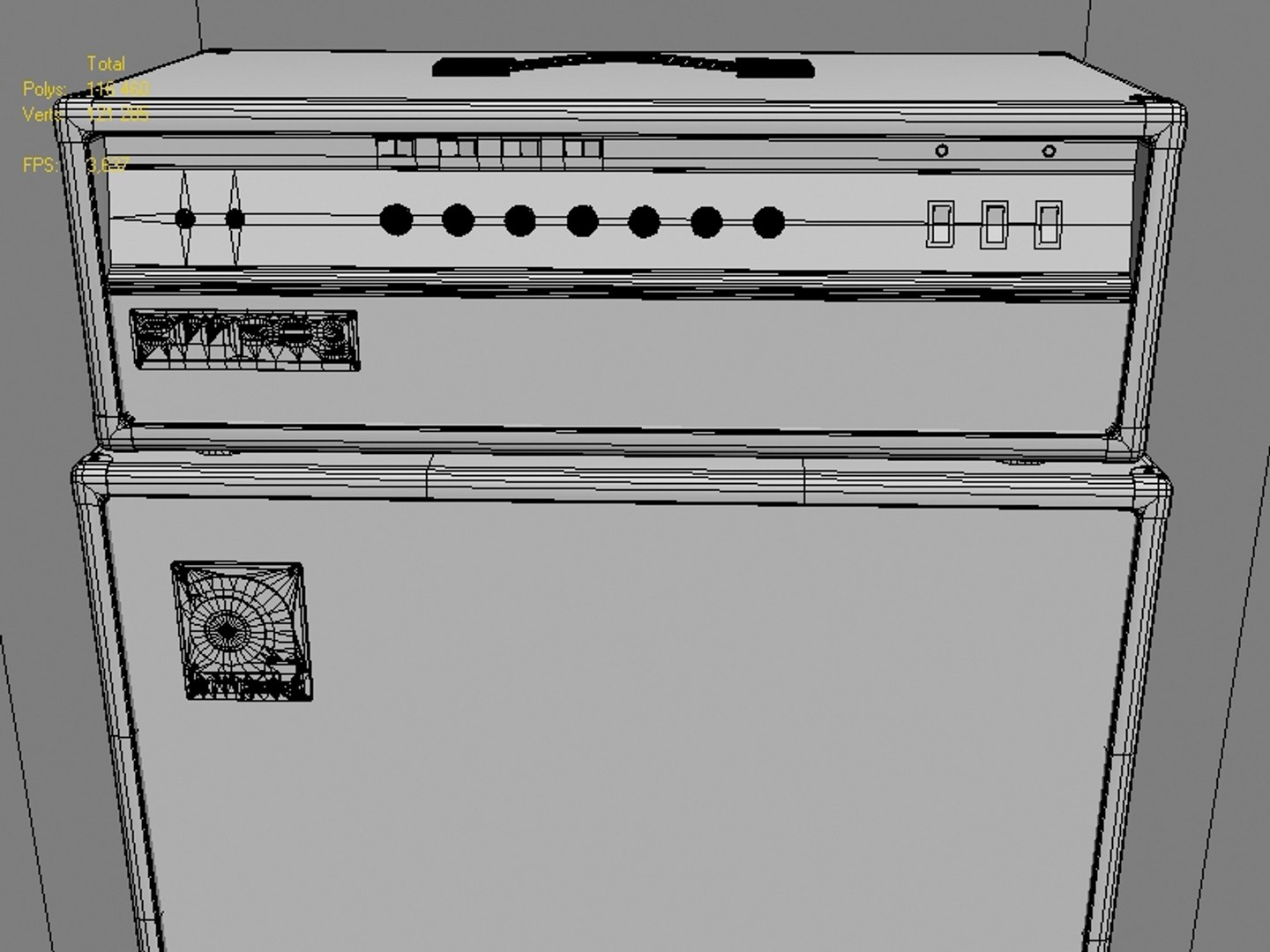 3d Model Classic Bass Guitar Amp