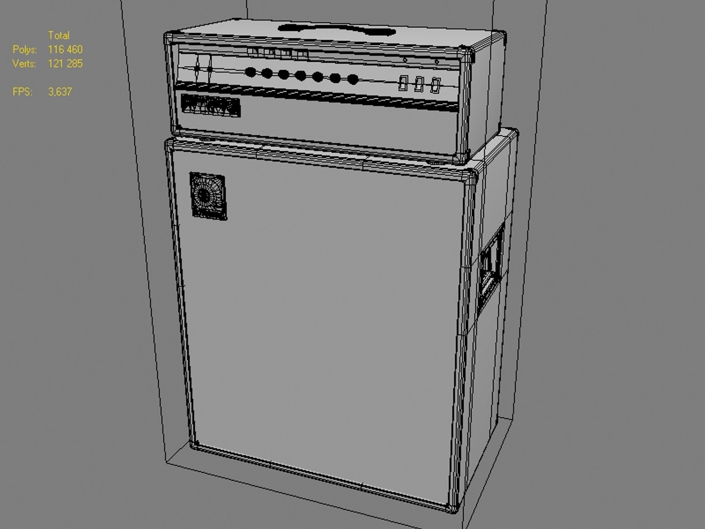 3d Model Classic Bass Guitar Amp