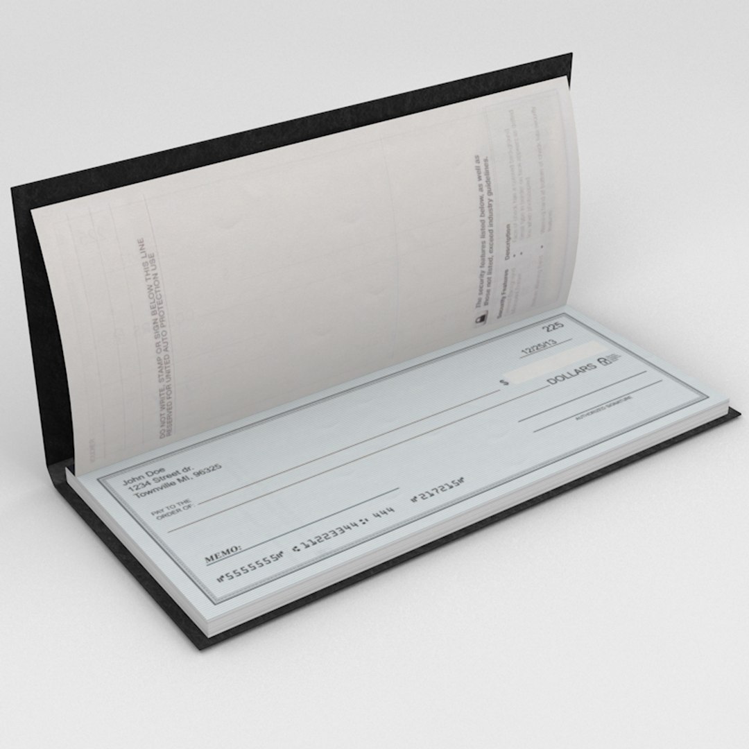 Check Book 3d Model