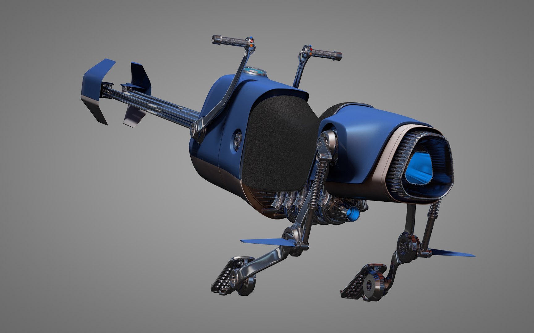 3d model science fiction bike motorcycle