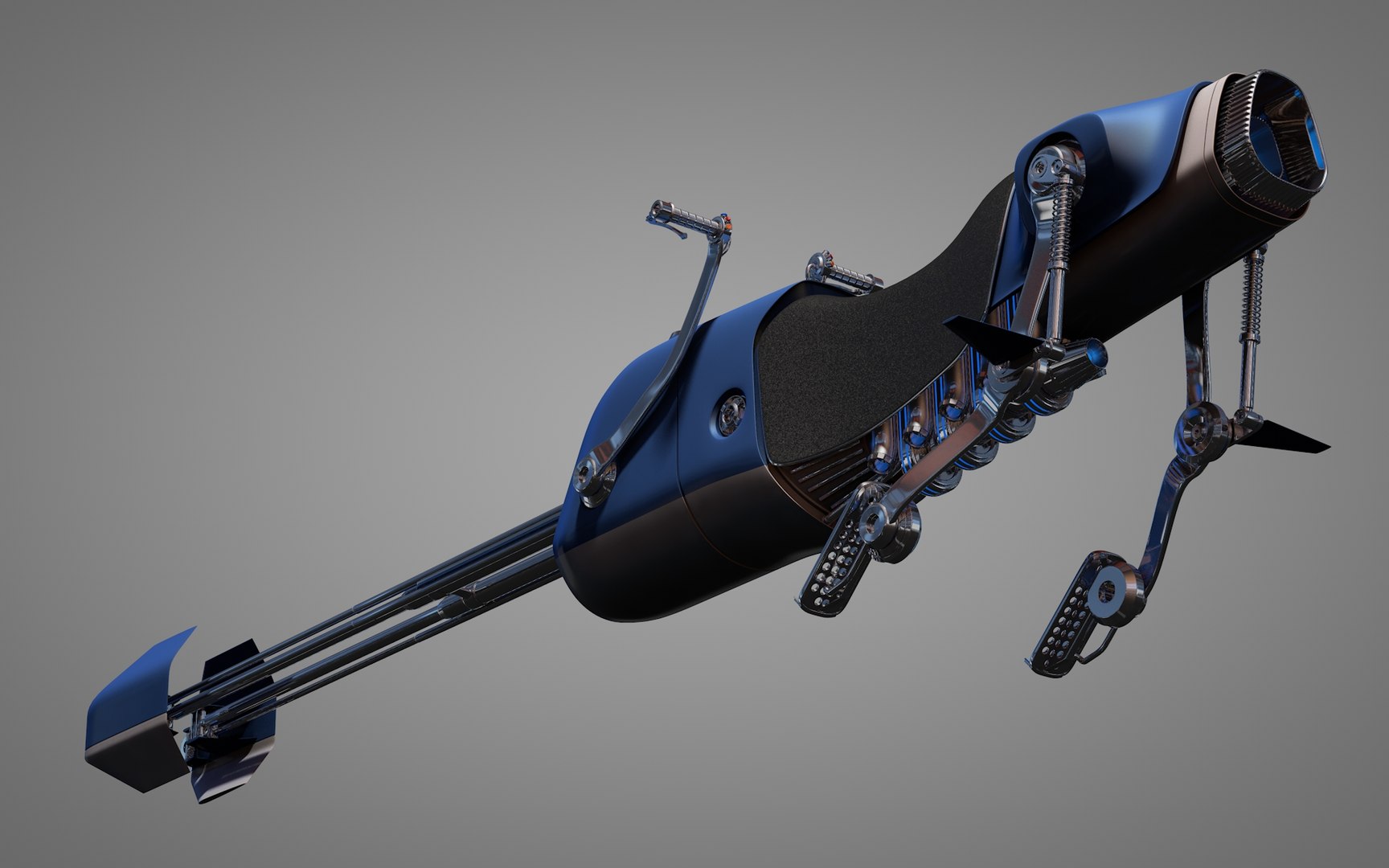 3d model science fiction bike motorcycle