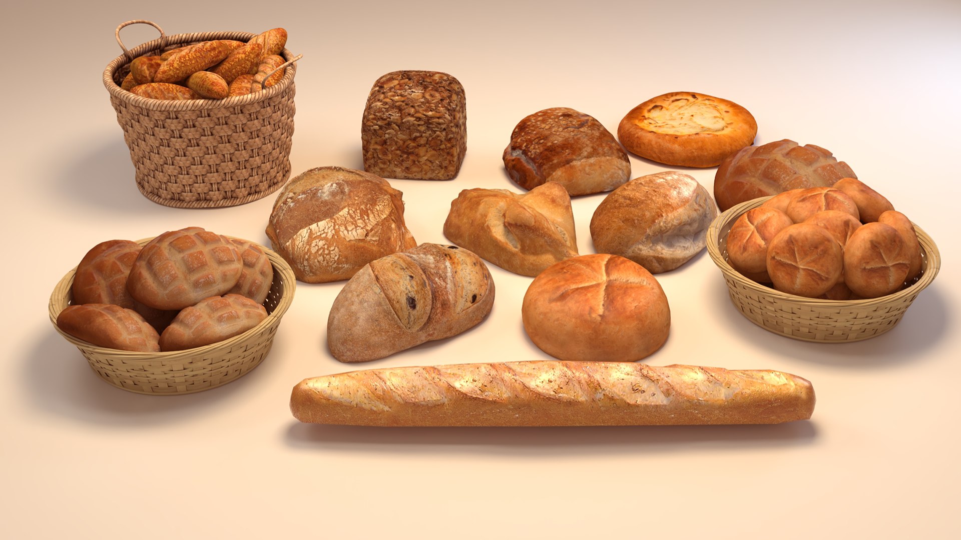 3D Bread Model - TurboSquid 2001193