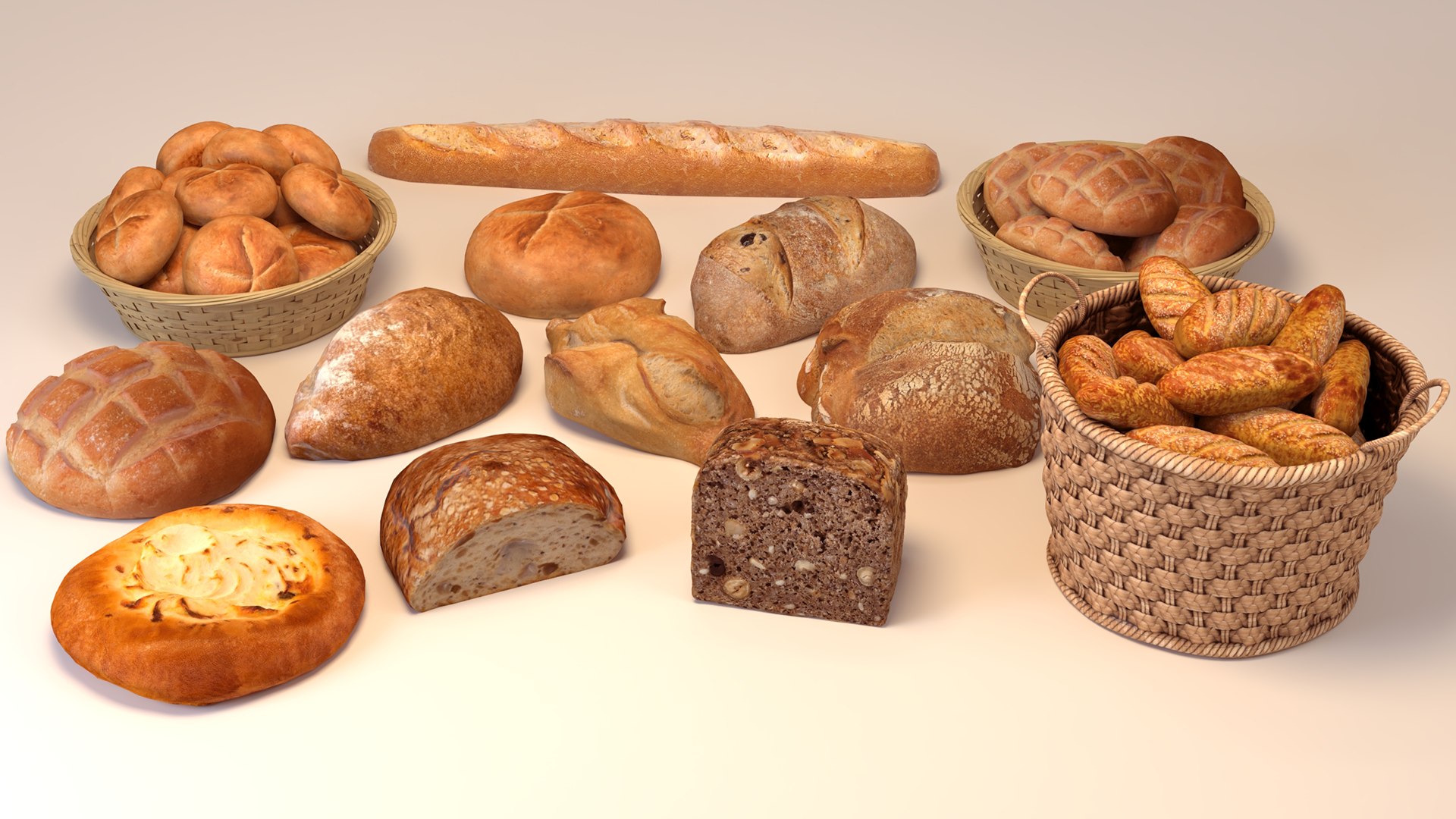 3D Bread Model - TurboSquid 2001193