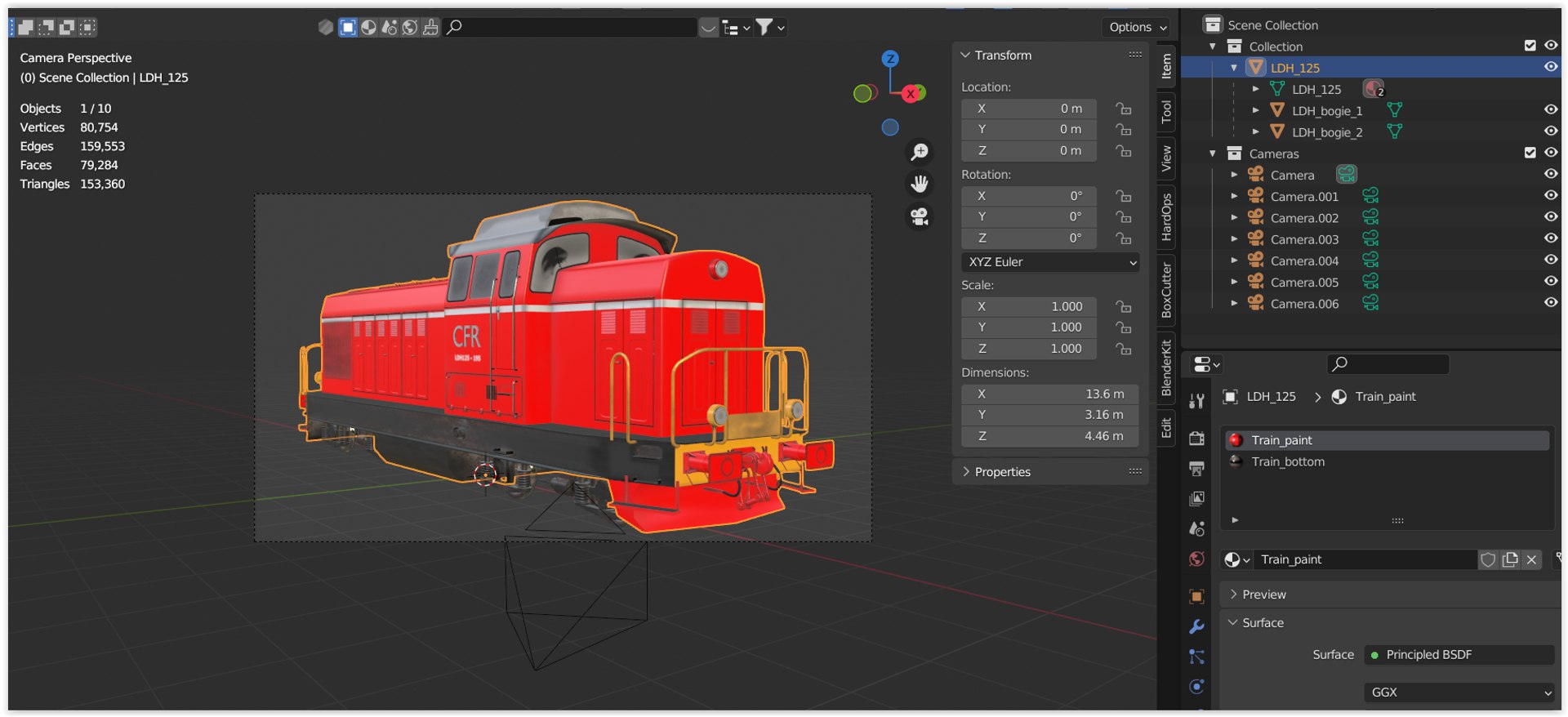 Locomotive Red PBR Textures 3D Model - TurboSquid 2029206